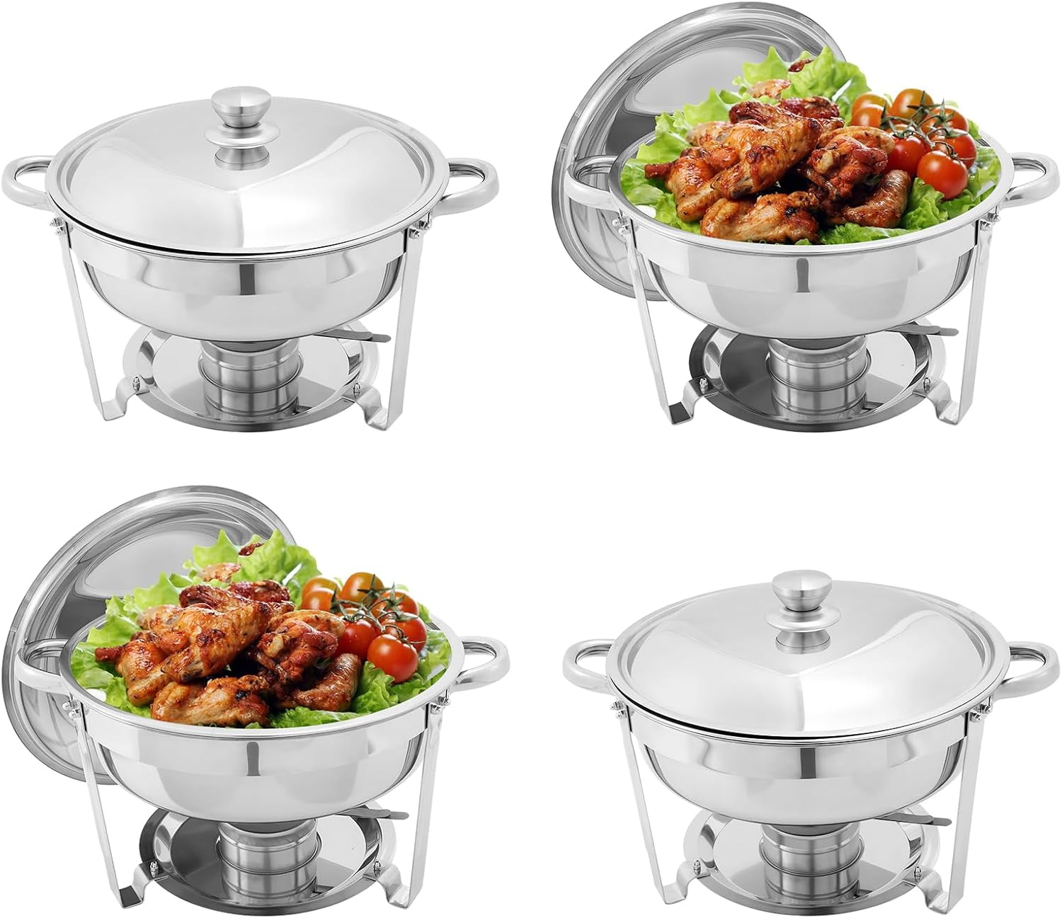 Chafing Dishes for Buffet Set, Chafers for Catering, Round Chafing Dish ...
