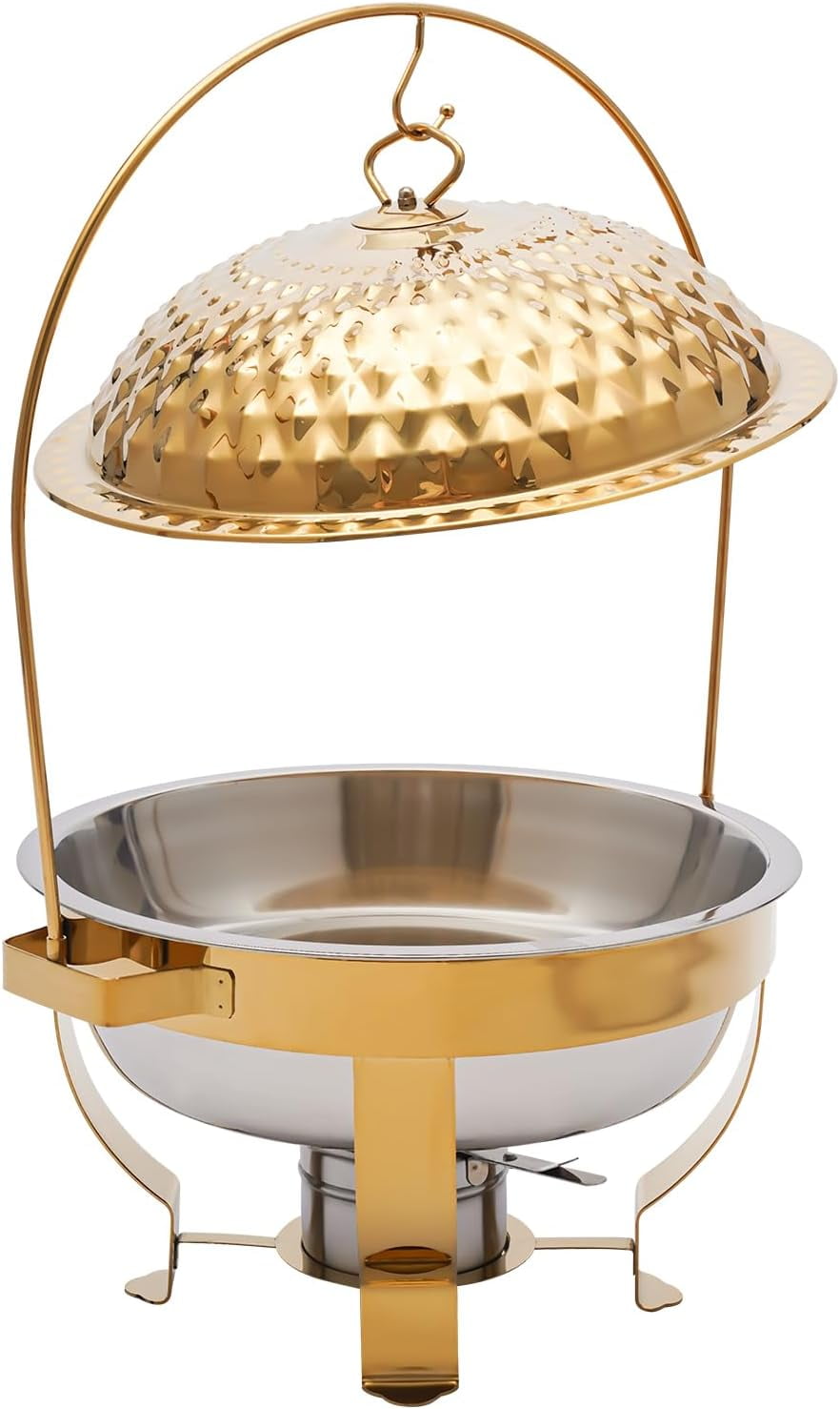 Chafing Dishes for Buffet Set, Gold 4.5L/4.76Qt Round Stainless Steel ...