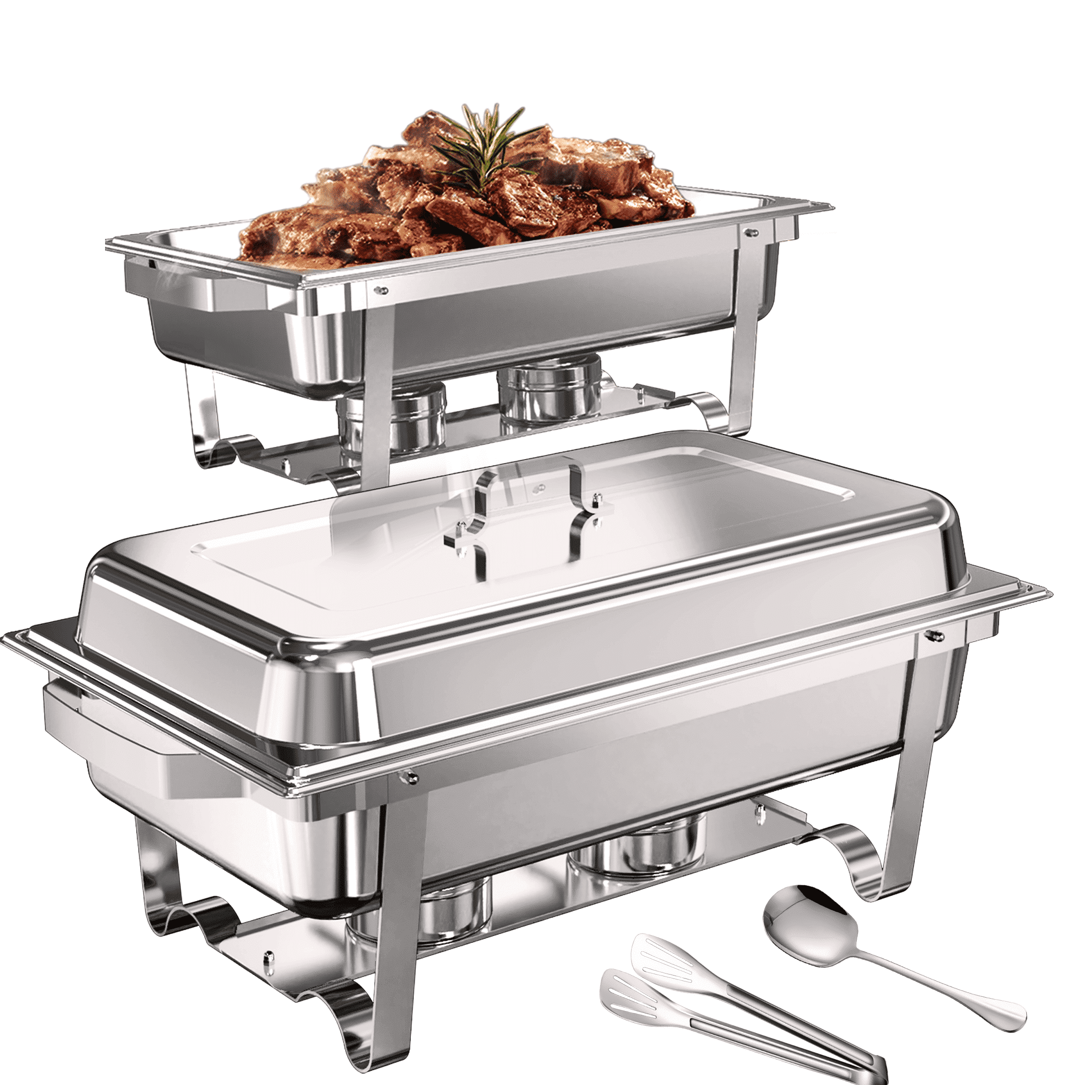 NEWKITCHEN 11QT Chafing Dish Buffet Set [Silver Color] 2 pack Stainless ...