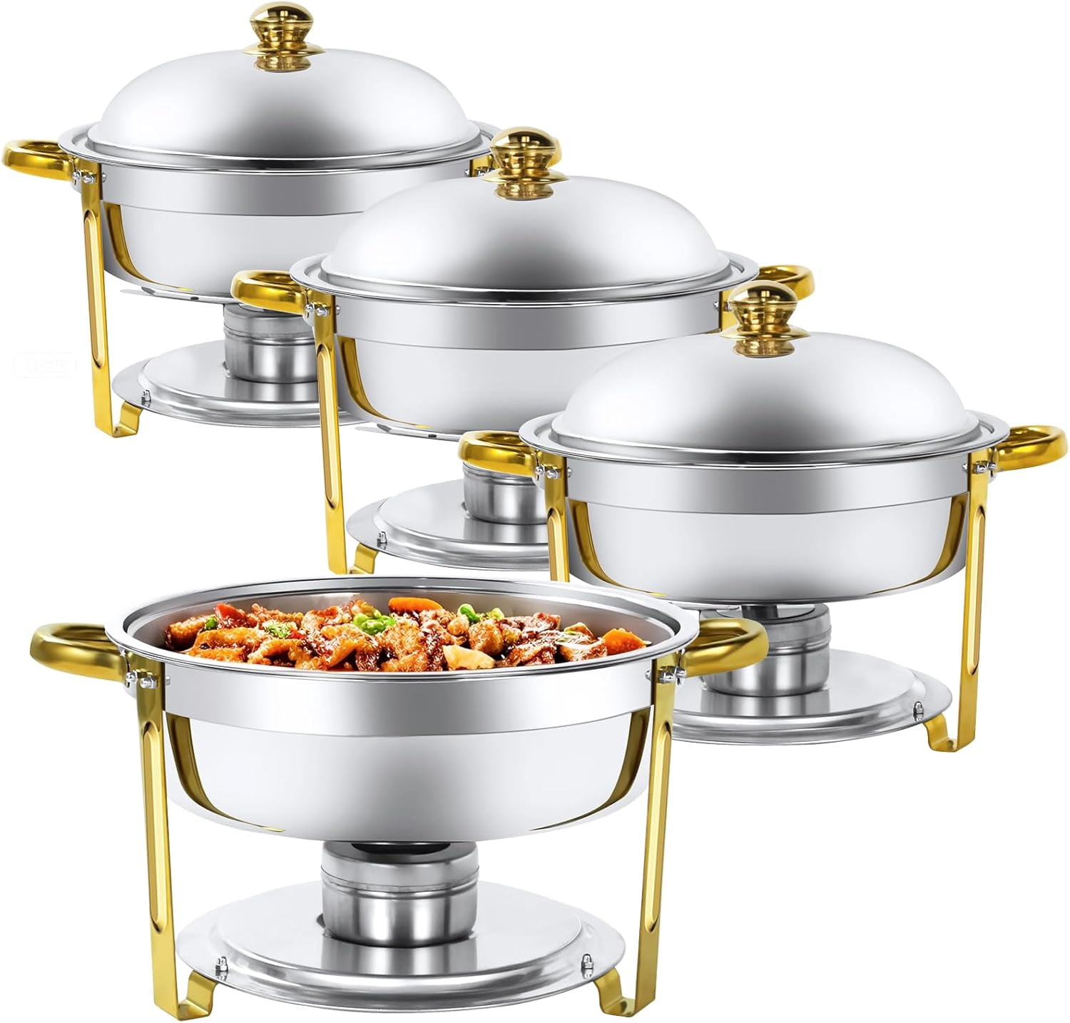 RJFKSN Chafing Dishes for Buffet 6 Pack, 6 QT Round Chafing Dish Buffet ...