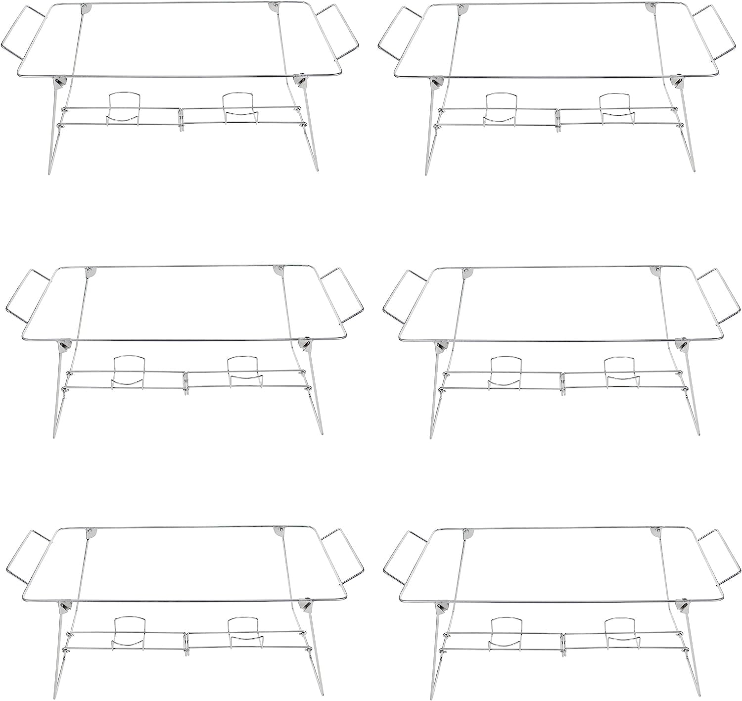 Chafing Wire Rack 6 Pack for 24x12 Inch Foil Pans - Empty Folding ...
