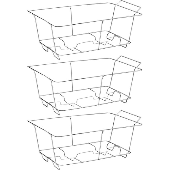 Chafing Wire Rack Buffet Stand – (3 pack) Chrome Frame Reusable Full ...