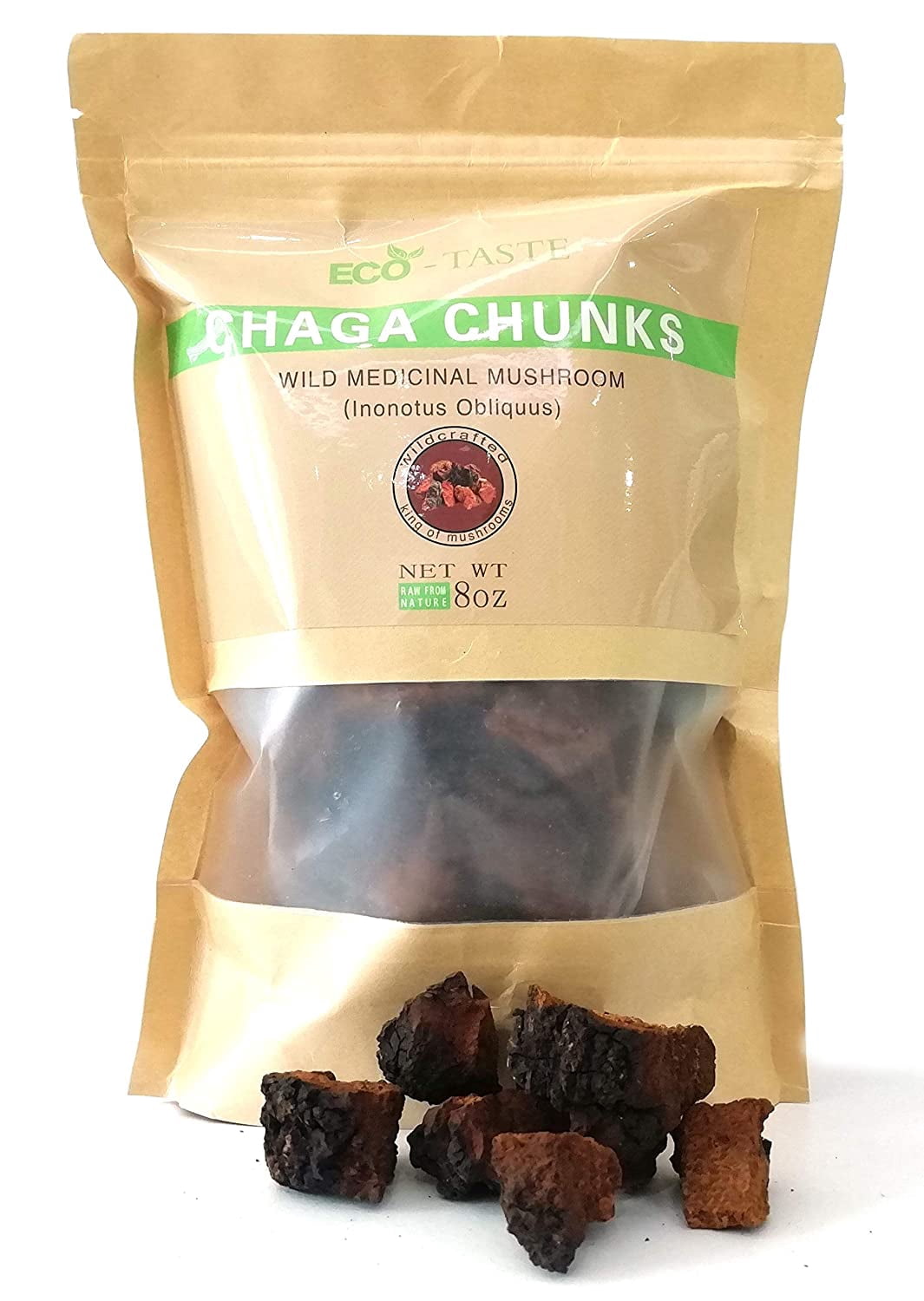 Chaga Mushroom Chunks - 8 ounce 100% Wild Harvested with Black Top ...