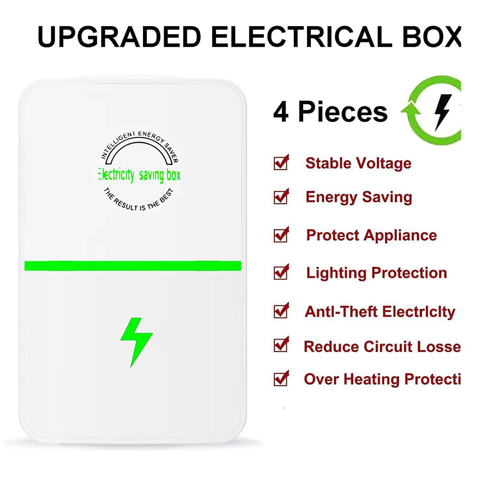 Chagetd 2/4/6Pcs Power Saver Fire-Resistant Surge Protection Portable ...