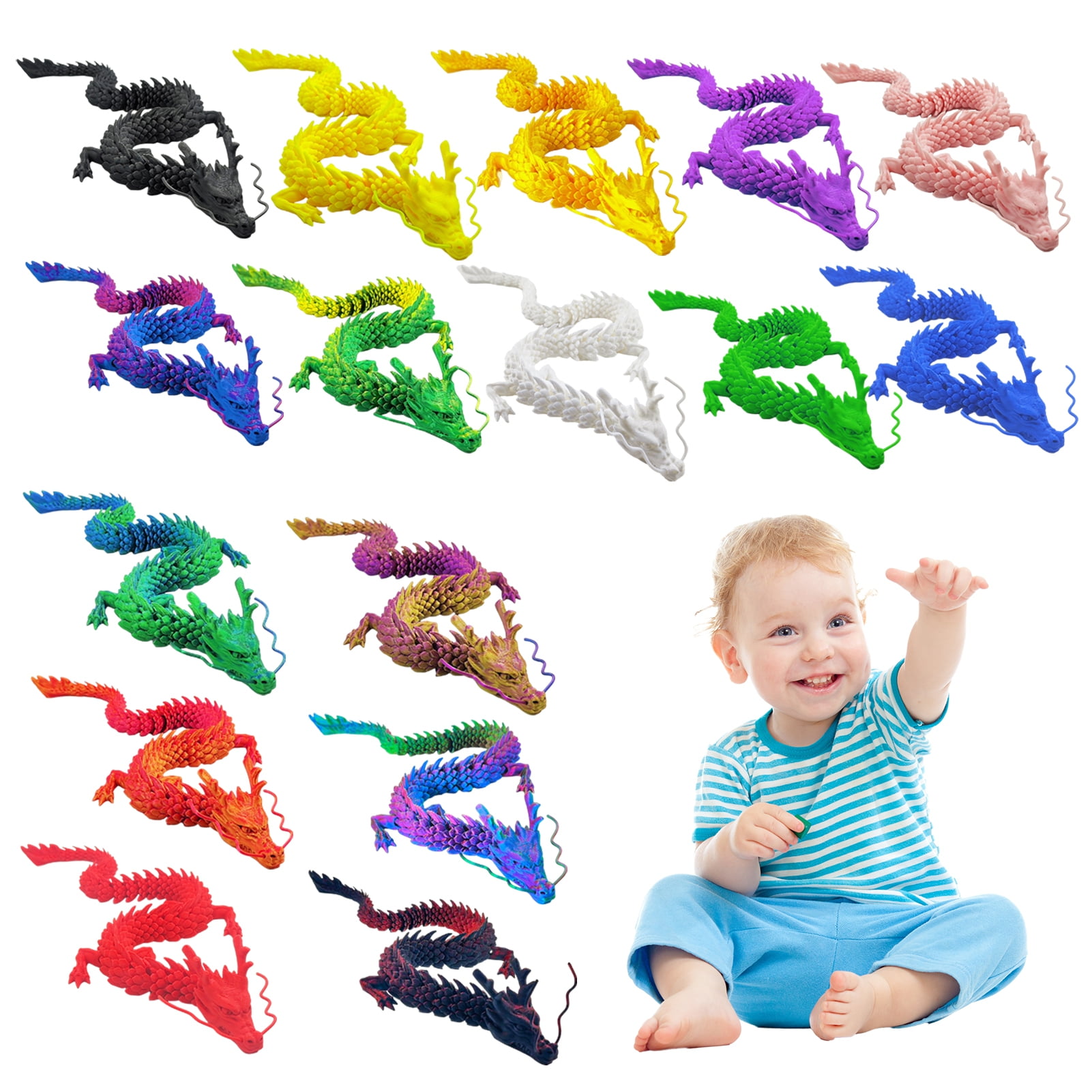 Chagetd 3D Printed Chinese Dragon 42.5 Inch Articulated Dragon Model ...