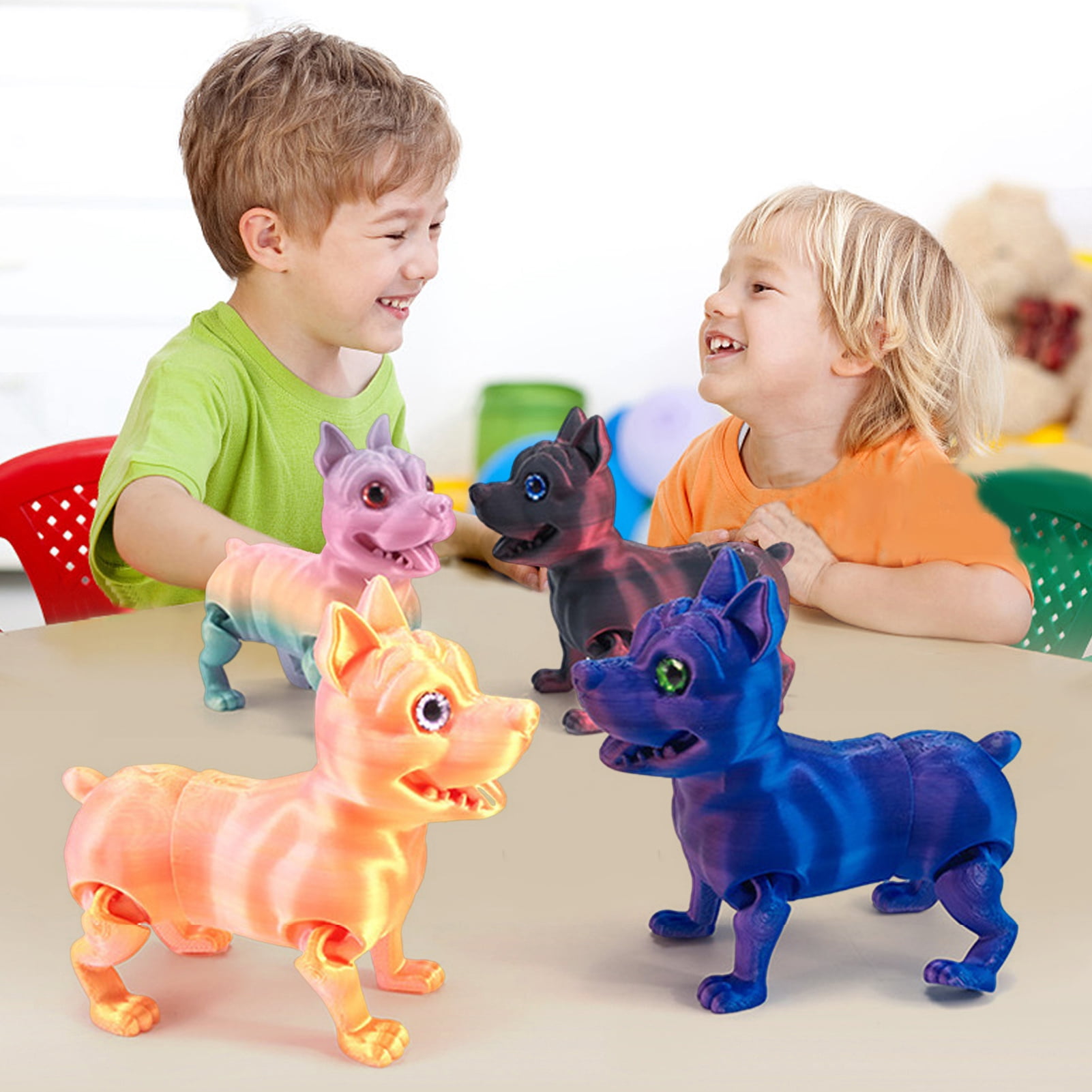 Chagetd 3D Printed Dog Figurine Movable Joints Simulation Pit Bull ...