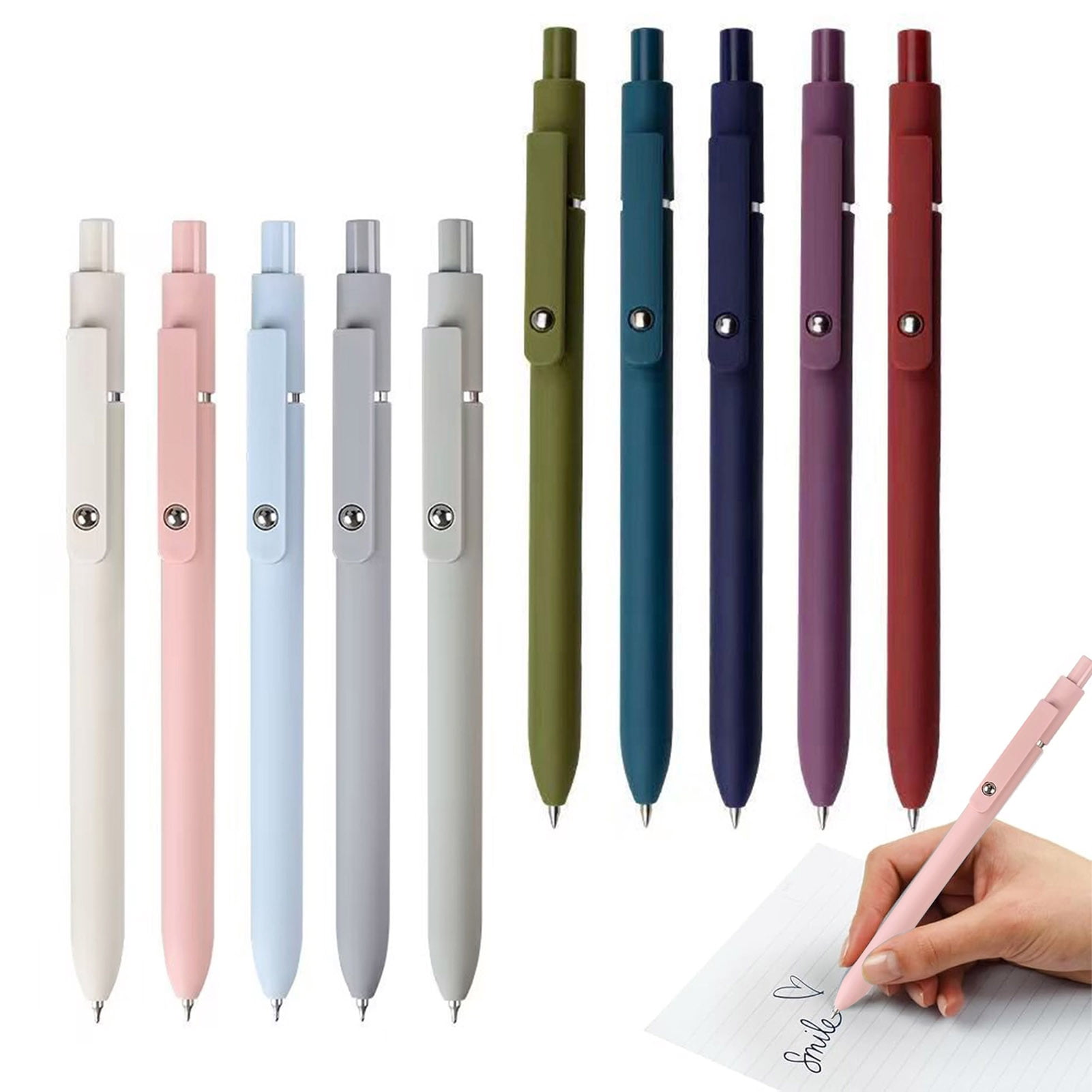 Chagetd 5Pcs Student Pen 0.5mm Fine Tip Gel Ink Pen with Pocket Clip ...