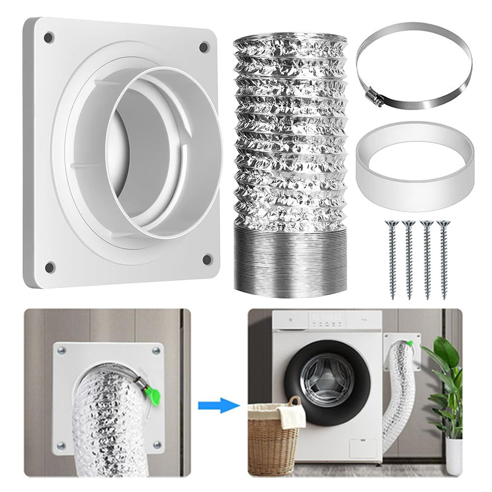 Chagetd Dryer Vent Wall Plate with Flexible Hose Wide Application ...