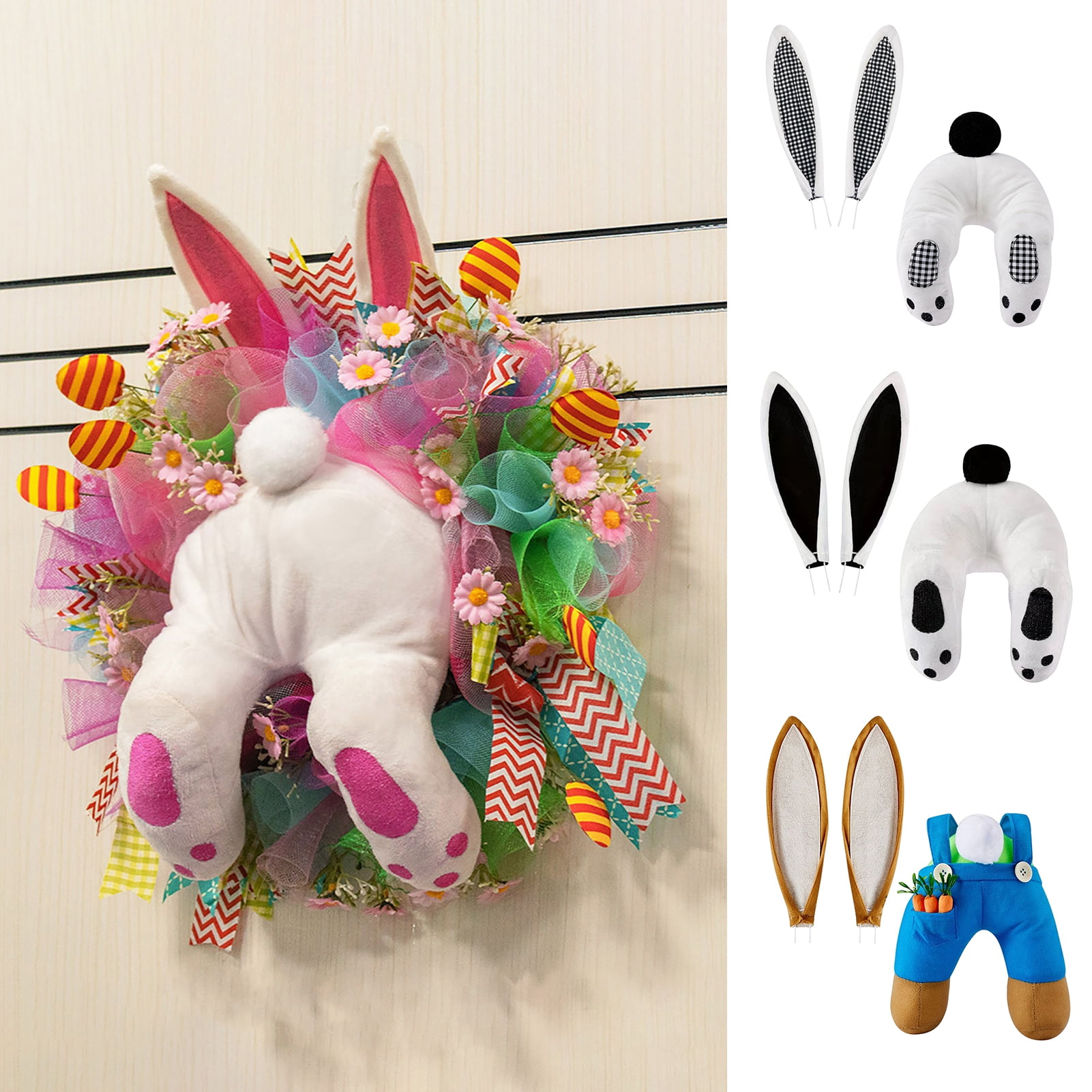 Chagetd Easter Rabbit Decoration Bunny Butt And Ears Wreath Attachment ...