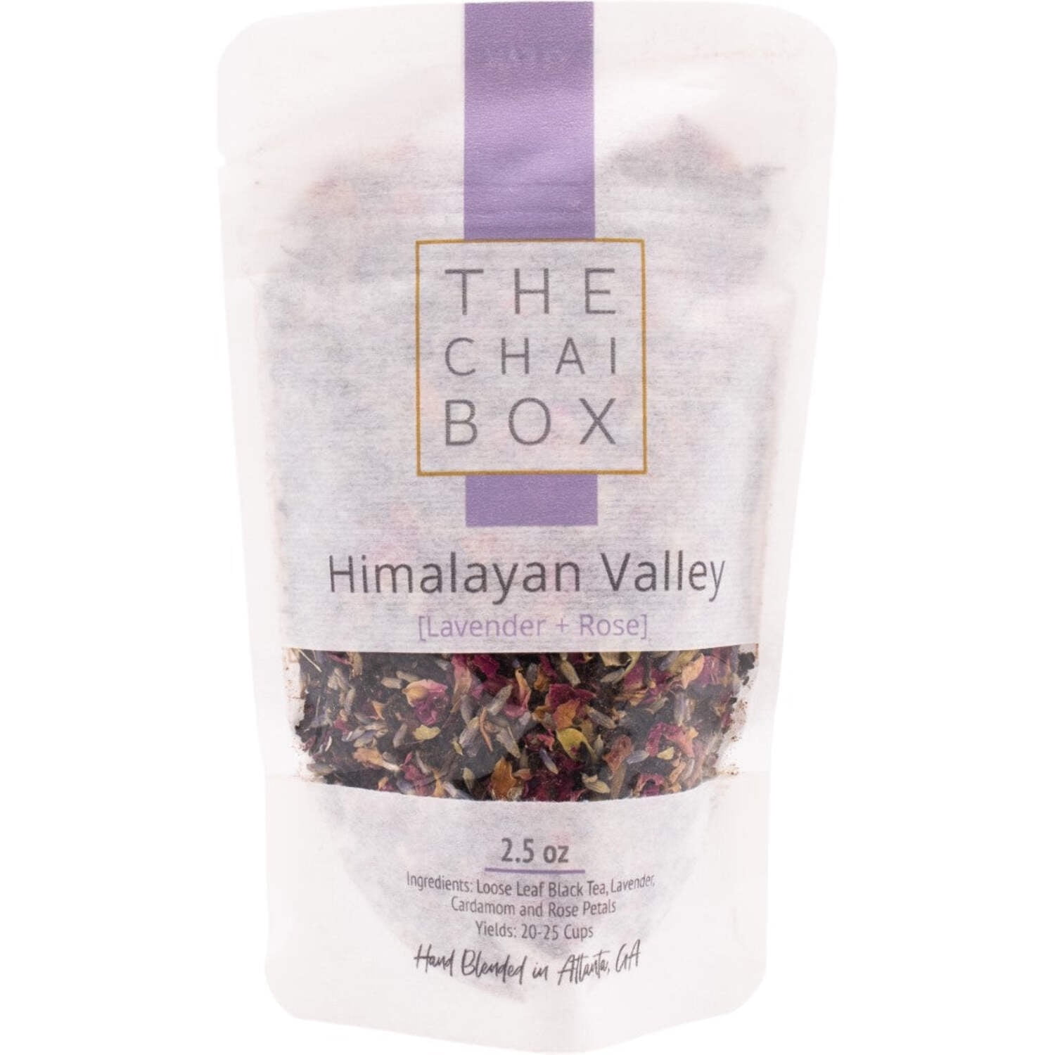 The Chai Box - Himalayan Valley - Black Loose Leaf Tea, Lavender, Cardamom, & Rose Petals. Made ...