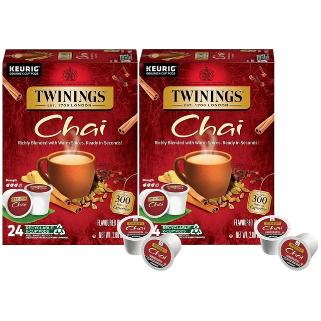 Chai Flavoured Black Tea K-Cup Pods for Keurig, Naturally Sweet and ...