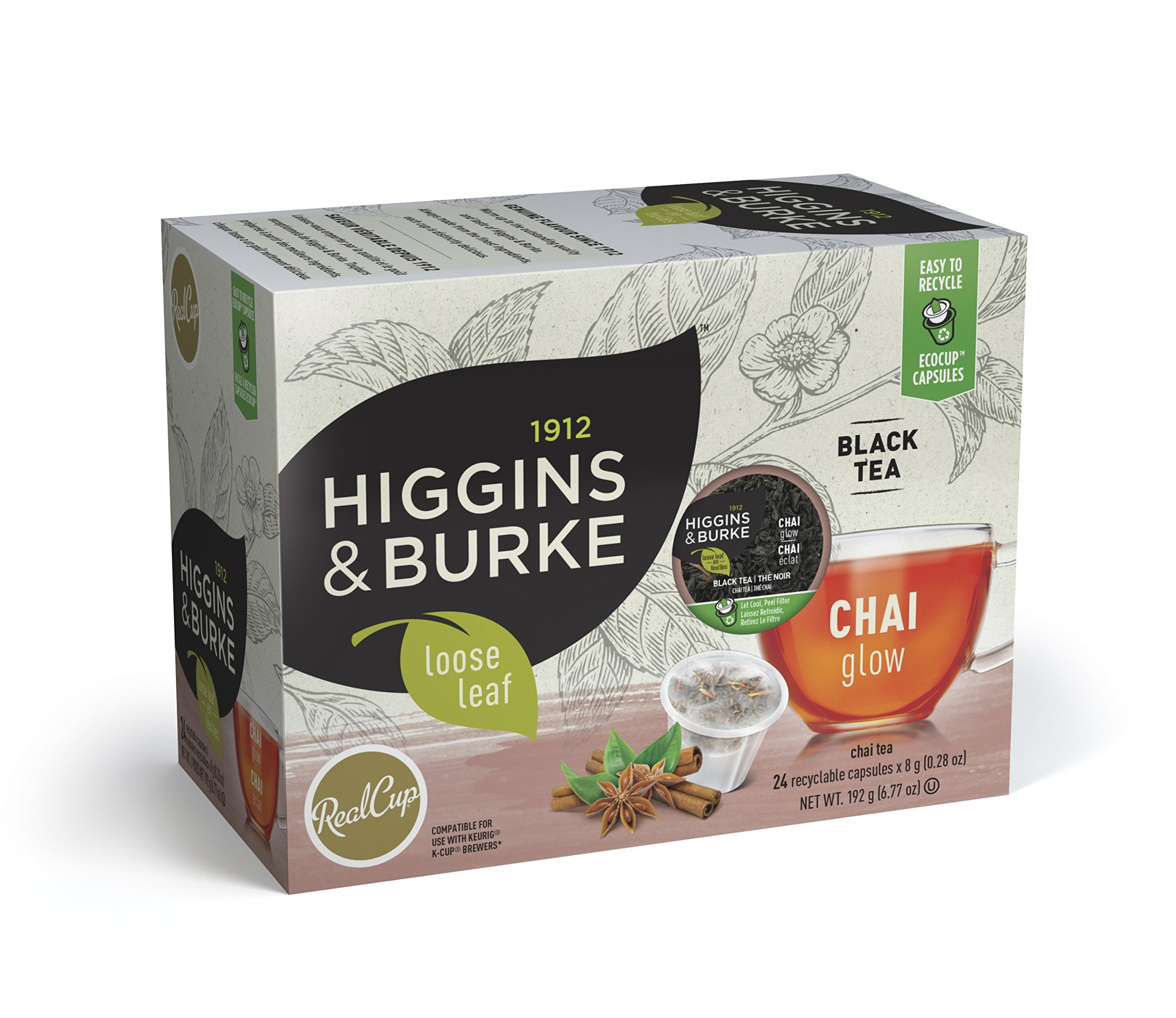 Chai Glow, Loose Leaf, Black Tea, Keurig K-Cup Brewer Compatible Pods ...