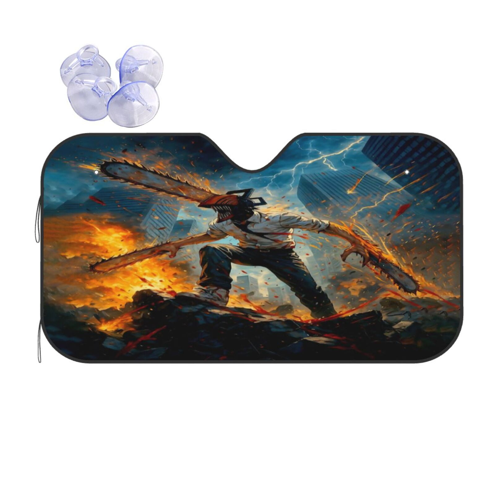 Chai-Nsa,W Anime Men Car Sunshade Front Windshield Sun Shades Foldable ...