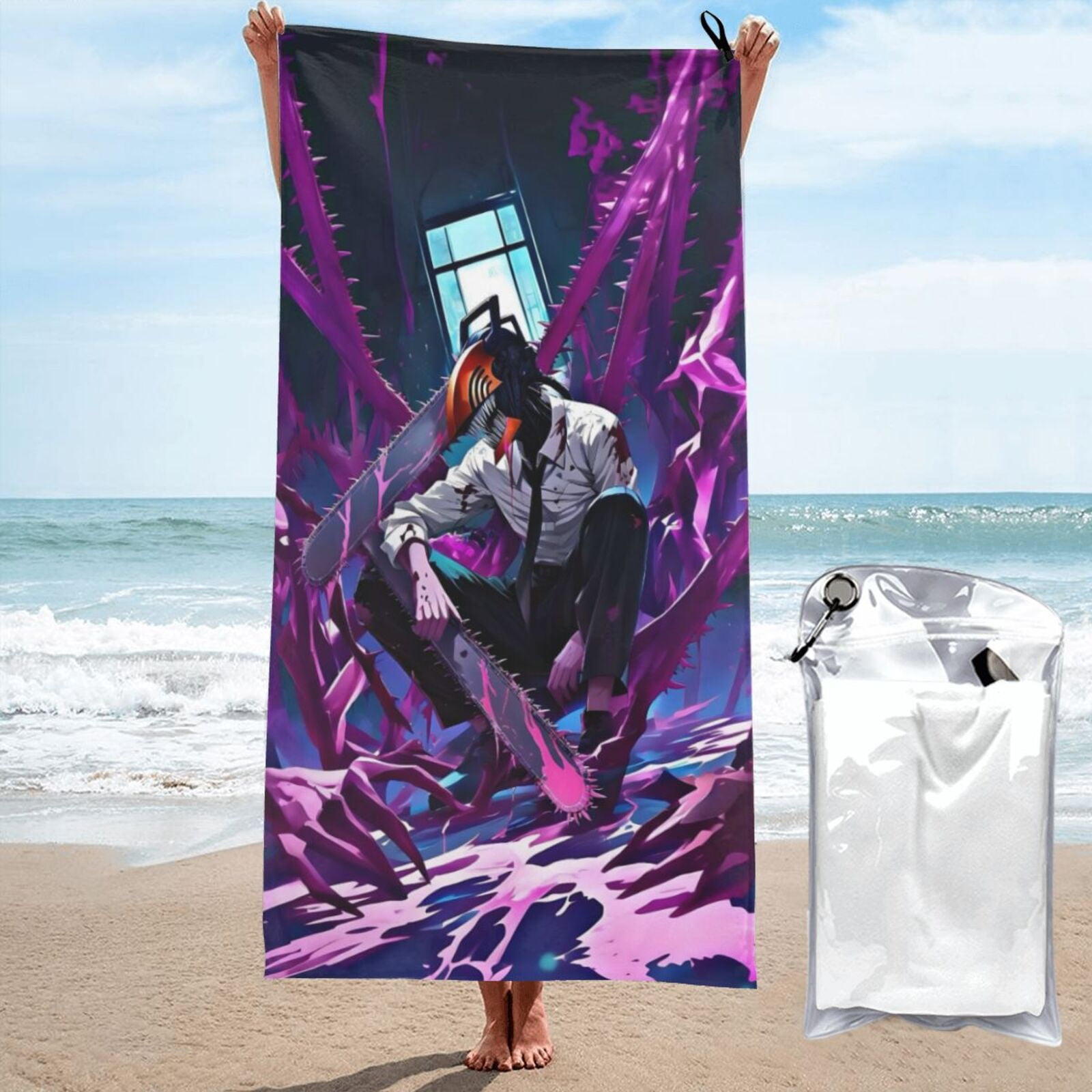 Chai-Nsa,w Anime Men Beach Towel Absorbent Large Towel 3D Cartoon Towel ...