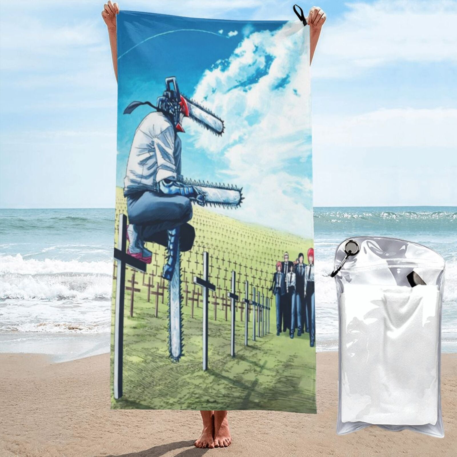 Chai-Nsa,w Anime Men Beach Towel Absorbent Large Towel 3D Cartoon Towel ...