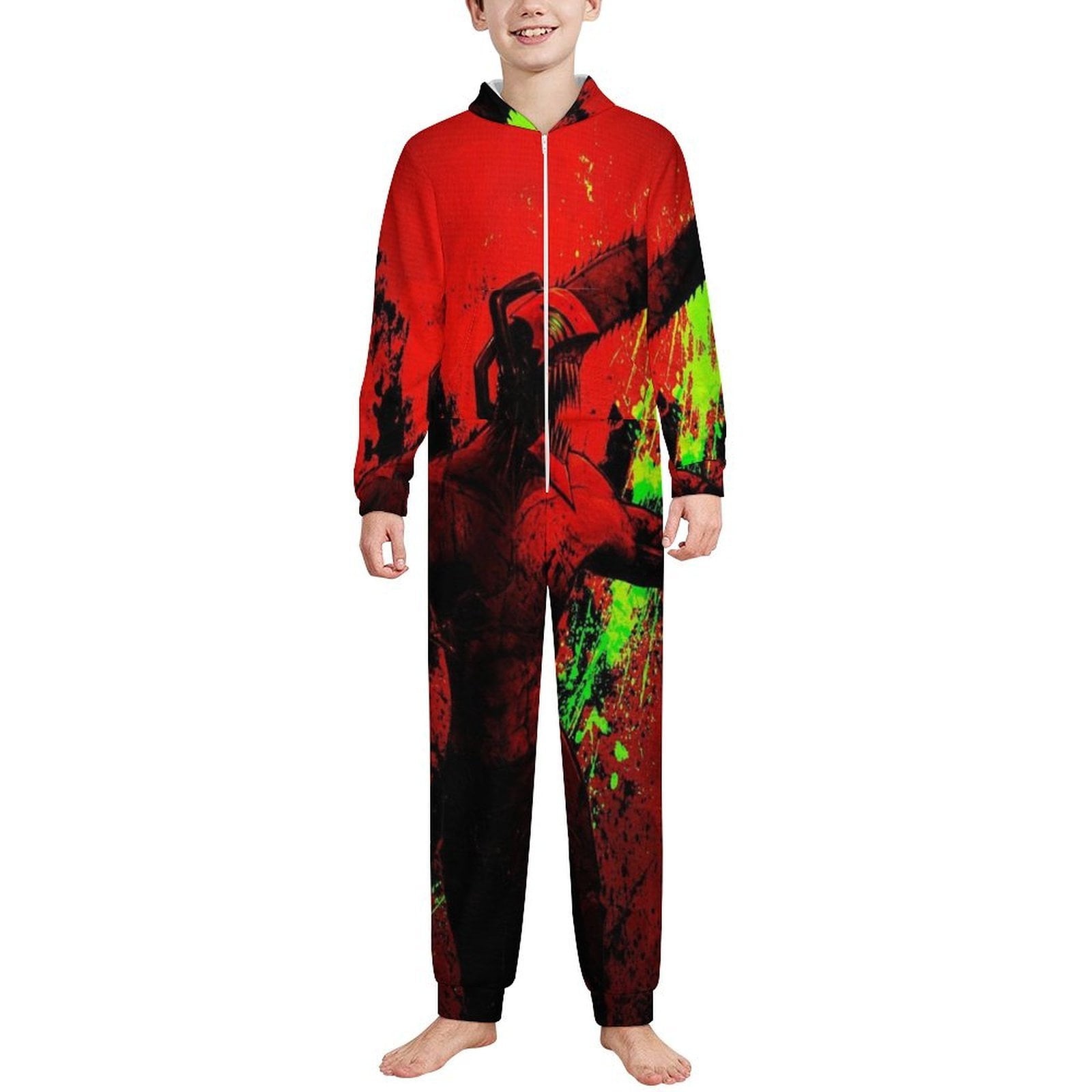 Chai-Nsa,w Anime Men Fleece Pajama One Piece Sleepwear Jumpsuits for ...
