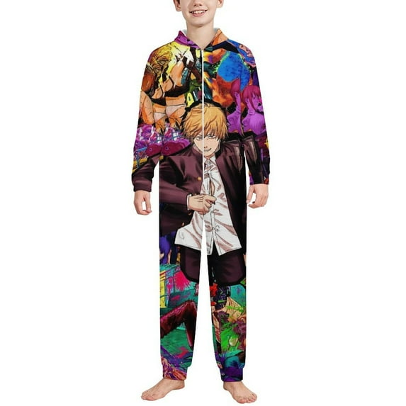 Chai-Nsa,w Anime Men Fleece Pajama One Piece Sleepwear Jumpsuits for ...