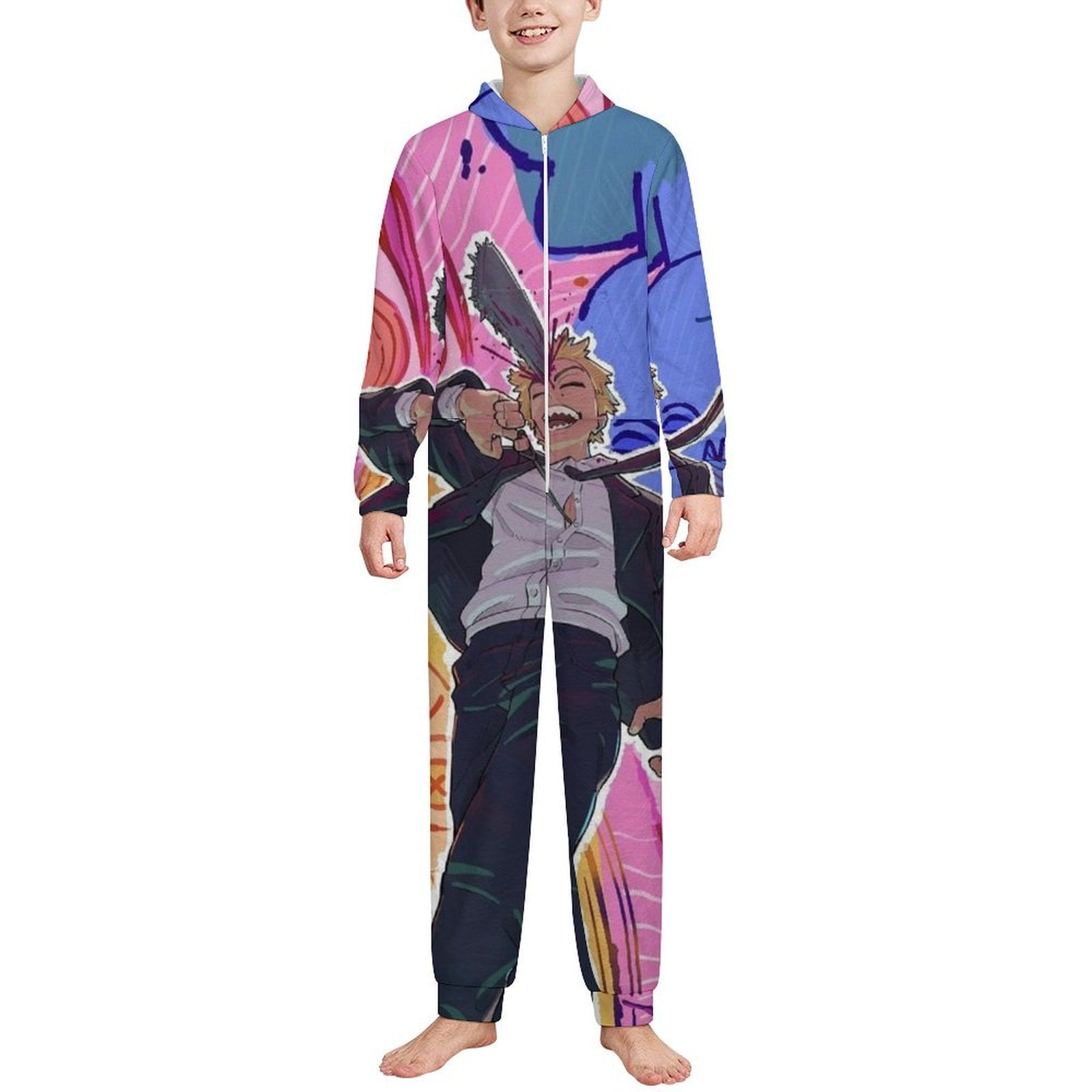 Chai-Nsa,w Anime Men Fleece Pajama One Piece Sleepwear Jumpsuits for ...