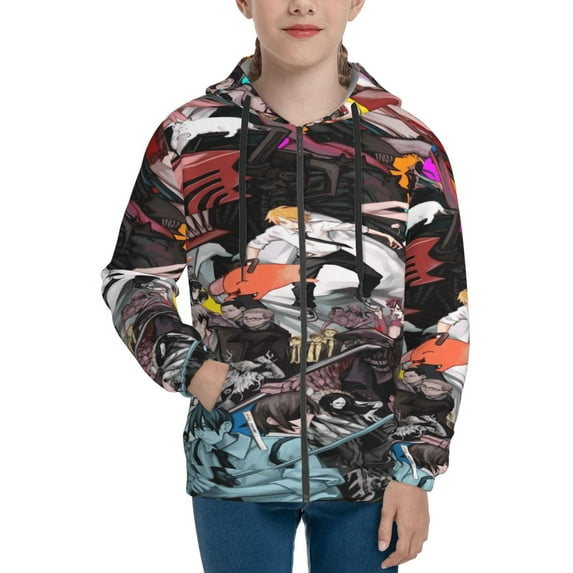 Chai-Nsa,w Anime Men Hoodies Novelty Zipper Hooded Sweater Casual Warm ...