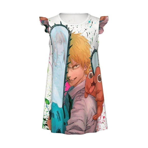 Chai-Nsa,w Anime Men Nightgown Short Flutter Sleeve Pajamas Cartoon ...