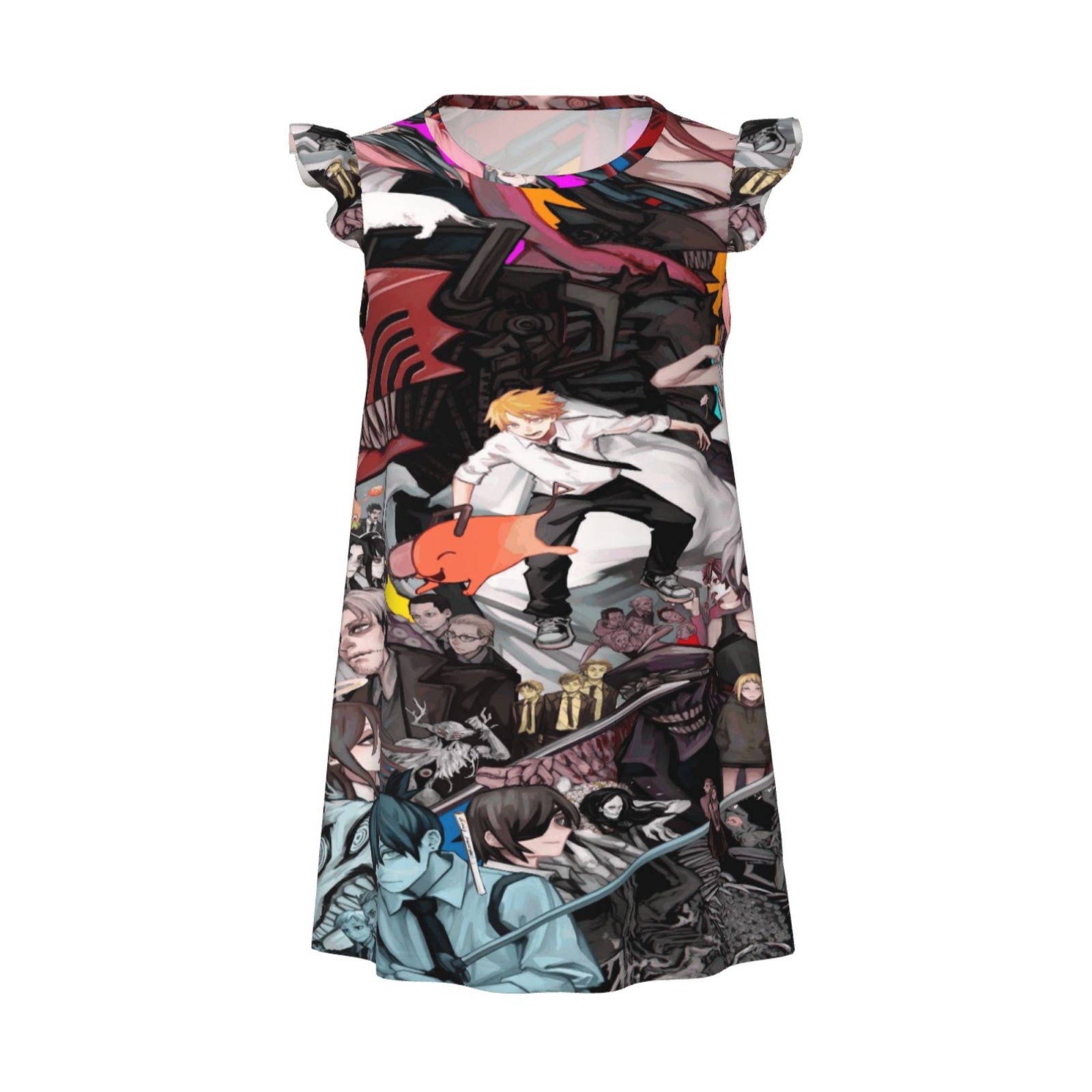 Chai-Nsa,w Anime Men Nightgown Short Flutter Sleeve Pajamas Cartoon ...