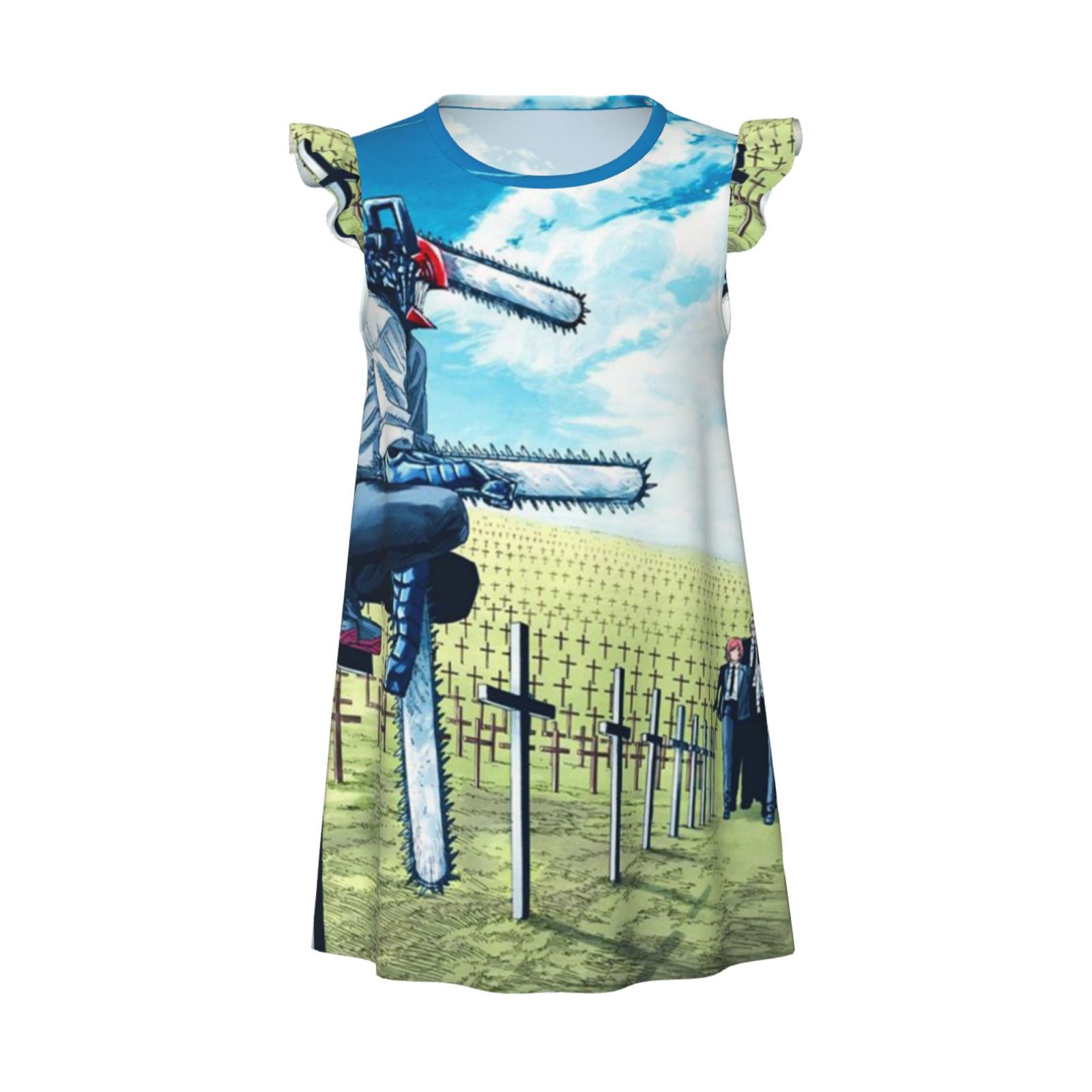 Chai-Nsa,w Anime Men Nightgown Short Flutter Sleeve Pajamas Cartoon ...