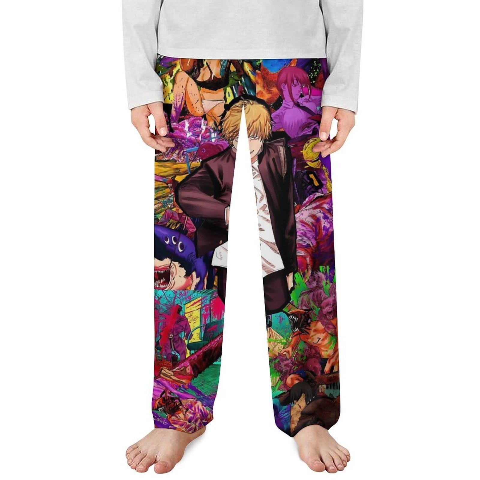 Chai-Nsa,w Anime Men Pajama Pants Long Sleep Plaid Pants Soft Lounge Pj ...