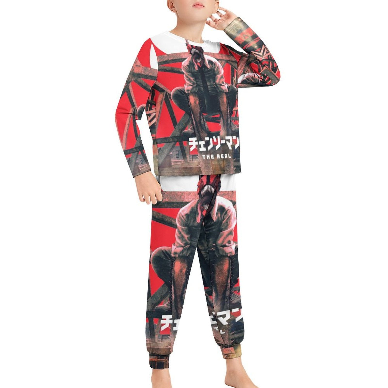 Chai-Nsa,w Anime Men Pajama Set Cartoon Sleepwear Pant Set Long Sleeve ...
