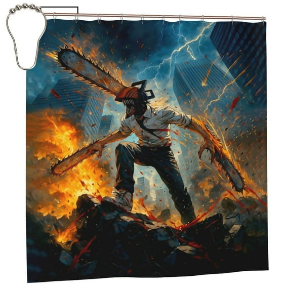 Chai-Nsa,w Anime Men Shower Curtain Waterproof Cartoon Anime Shower ...