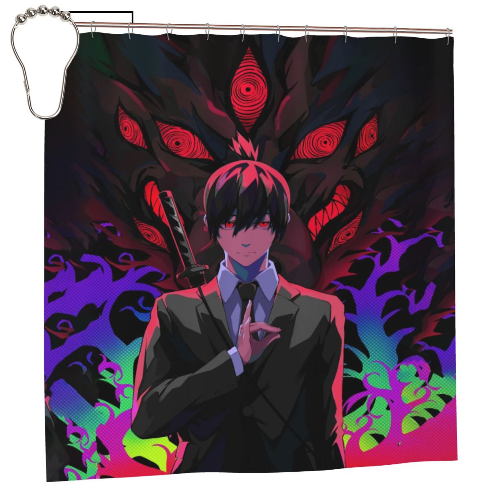 Chai-Nsa,w Anime Men Shower Curtain Waterproof Cartoon Anime Shower ...