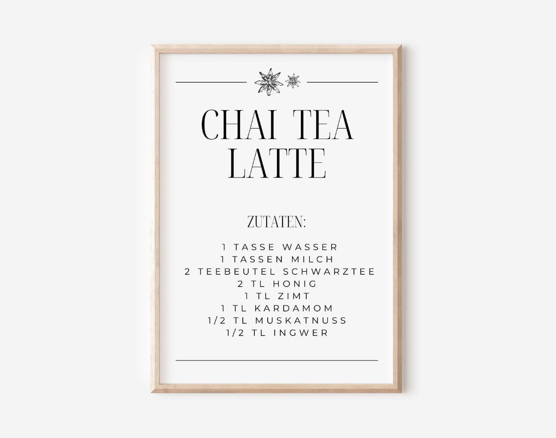 Chai Tea Latte Poster, Starbucks Posters, Chai Latte Recipe, Starbucks ...
