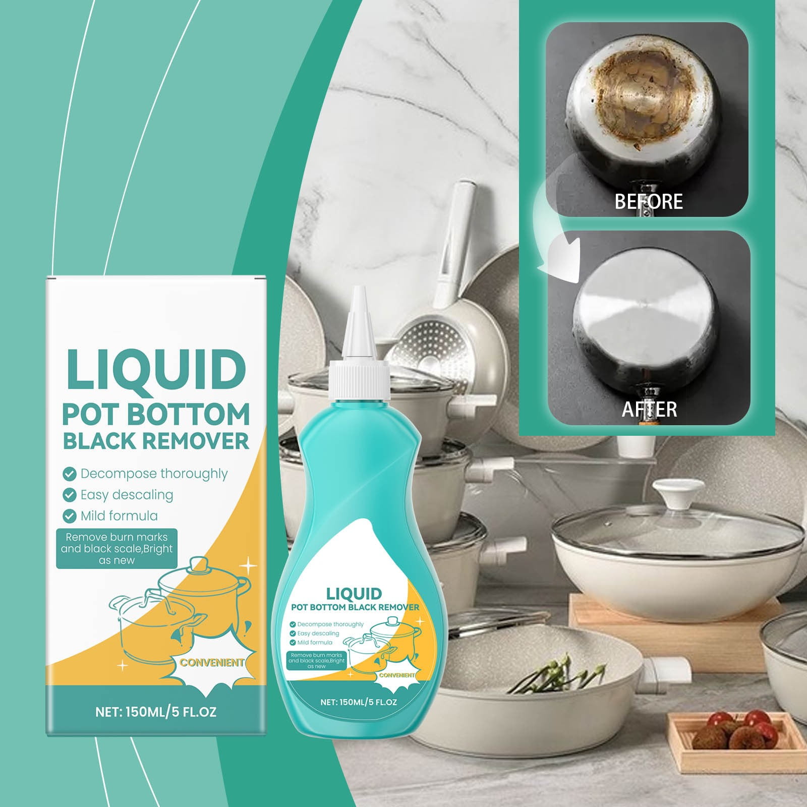 Chailin 150ML Pot Cleaning Agent Bottom Oil Stain Cleaning Agent ...