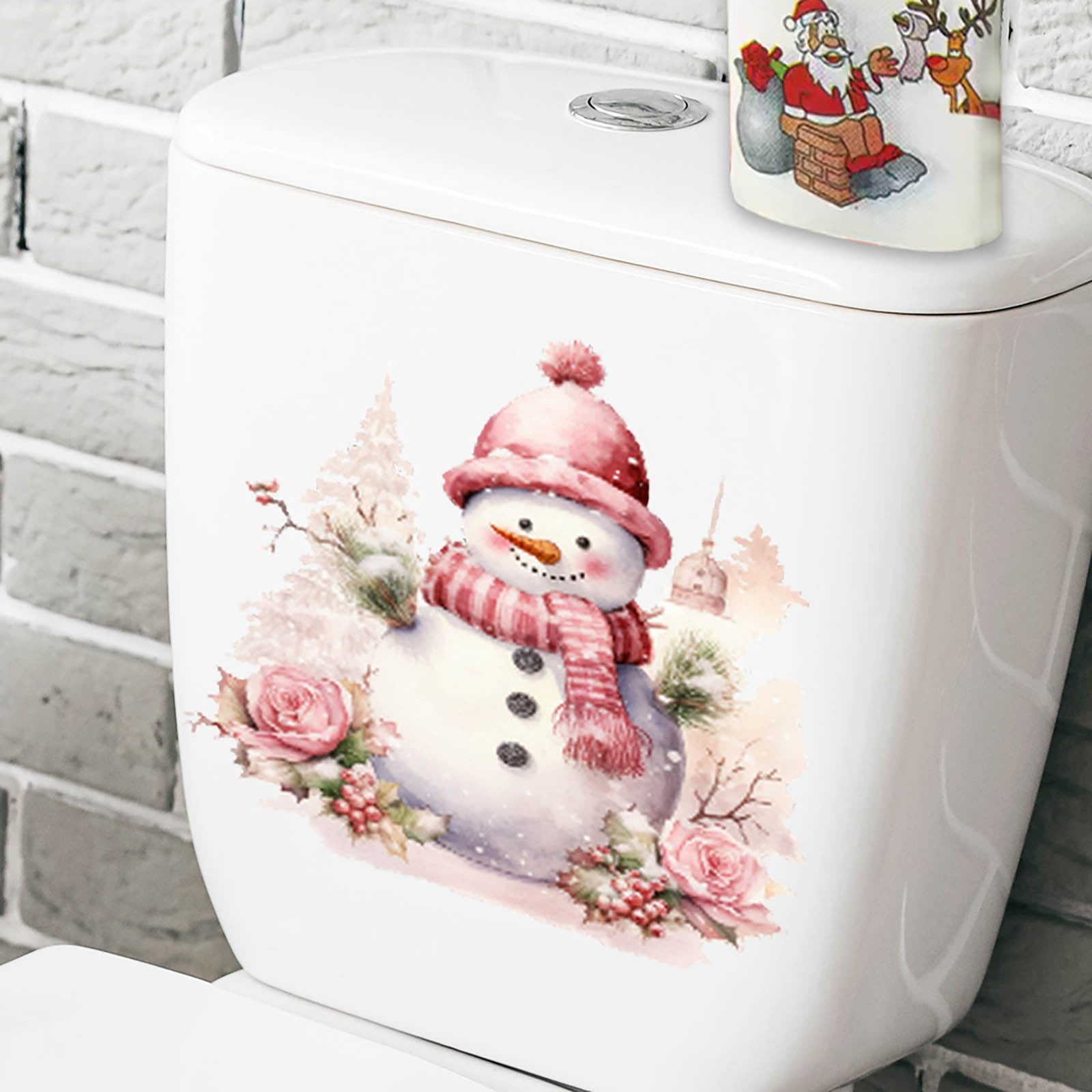 Chailin Christmas Toilet Decal 1 Sheet Christmas Snowman Christmas ...