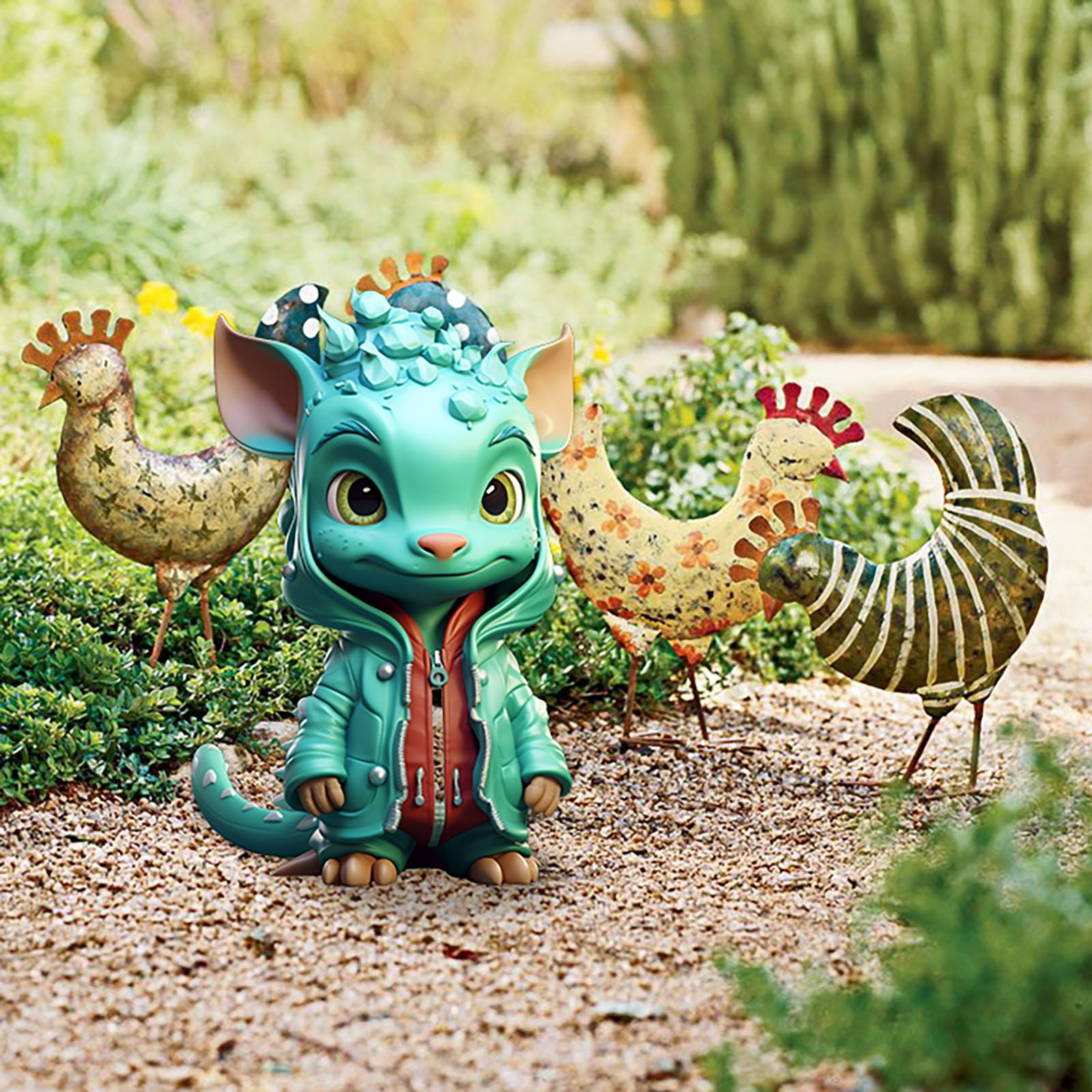 Chailin Cute Dinosaur Figurine Desktop Garden Courtyard Cartoon Doll ...
