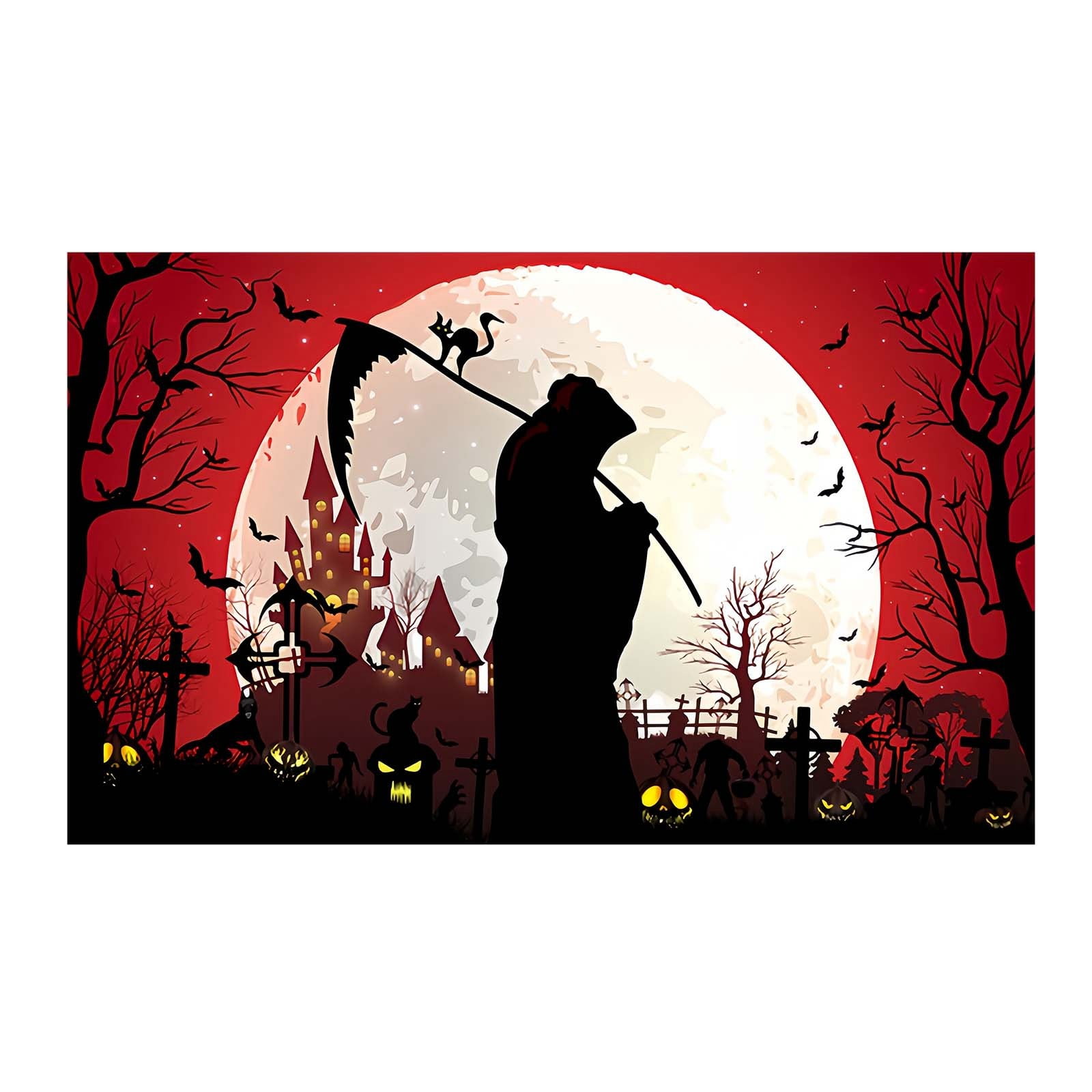 Chailin Theme Fabric Logo Poster Banner Background Hanging Pumpkin Bat ...