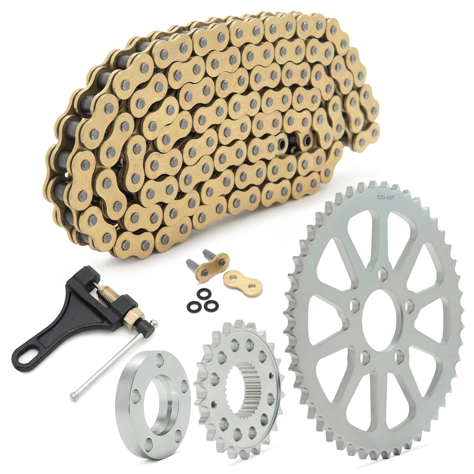 Chain 22T Front 48T Rear Sprocket Conversion Kit for Harley Softail ...