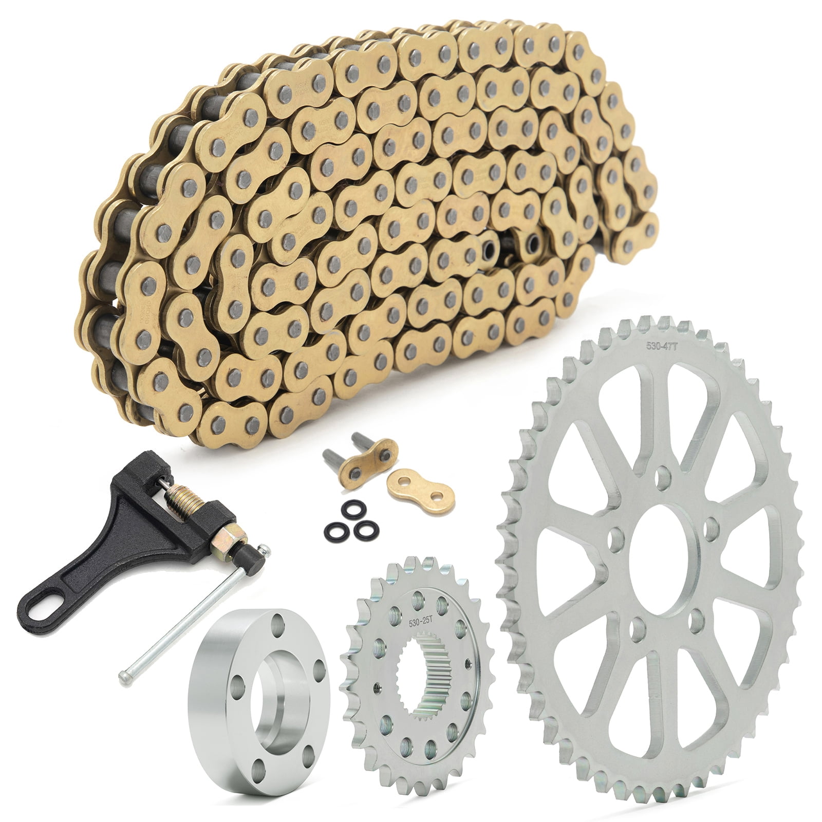 Chain 25T Front 47T Rear Sprocket Conversion Kit for Harley Softail ...