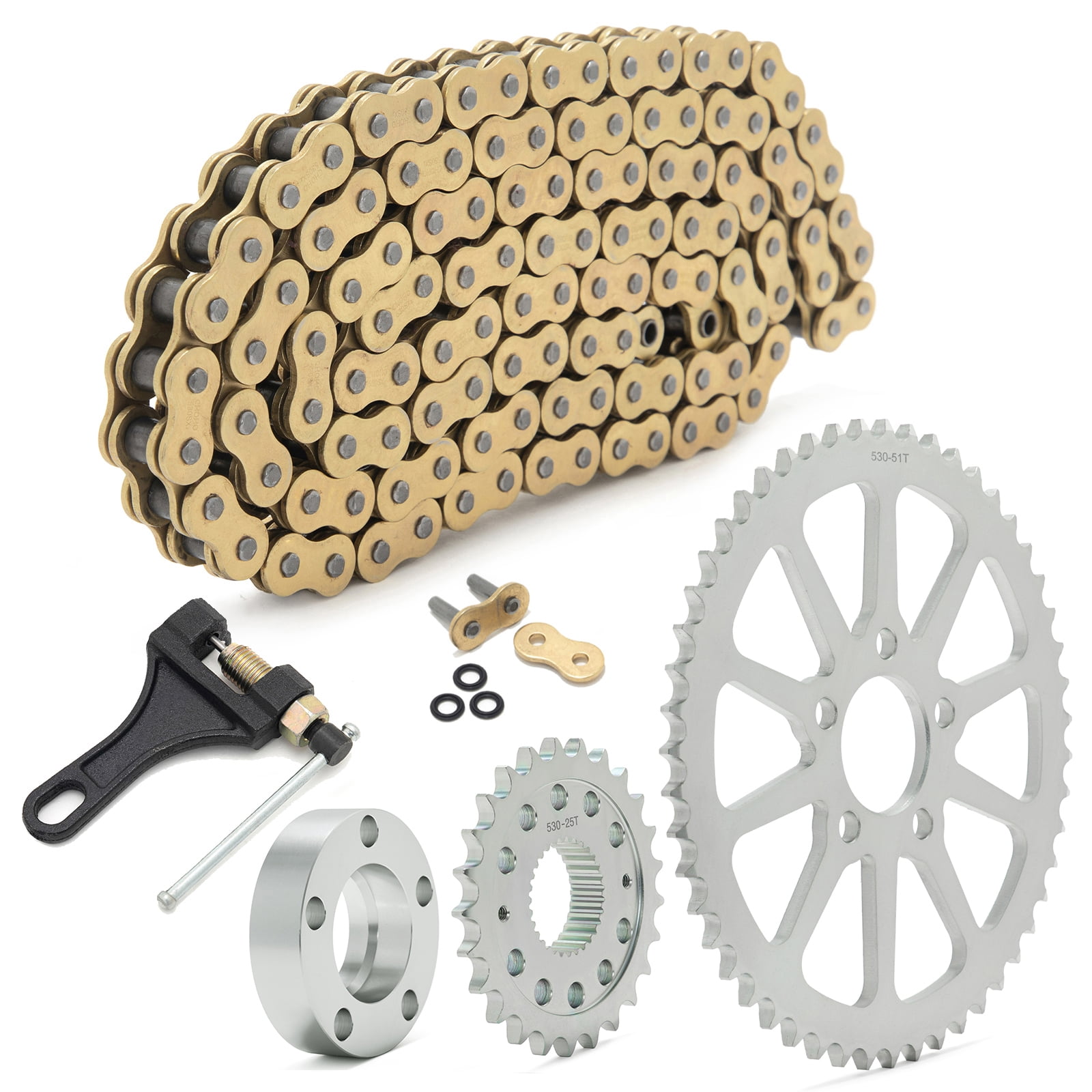 Chain 25T Front 51T Rear Sprocket Conversion Kit for Harley Softail ...