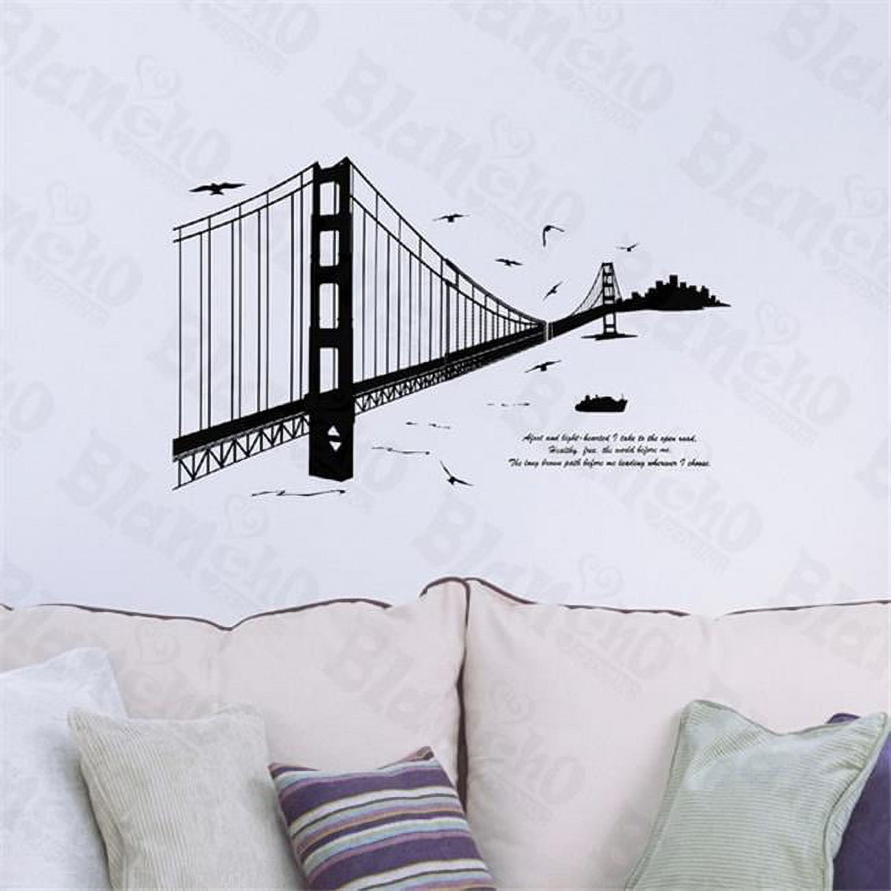Chain Bridge - Hemu Wall Decals Stickers Appliques Home Decor - Walmart.com