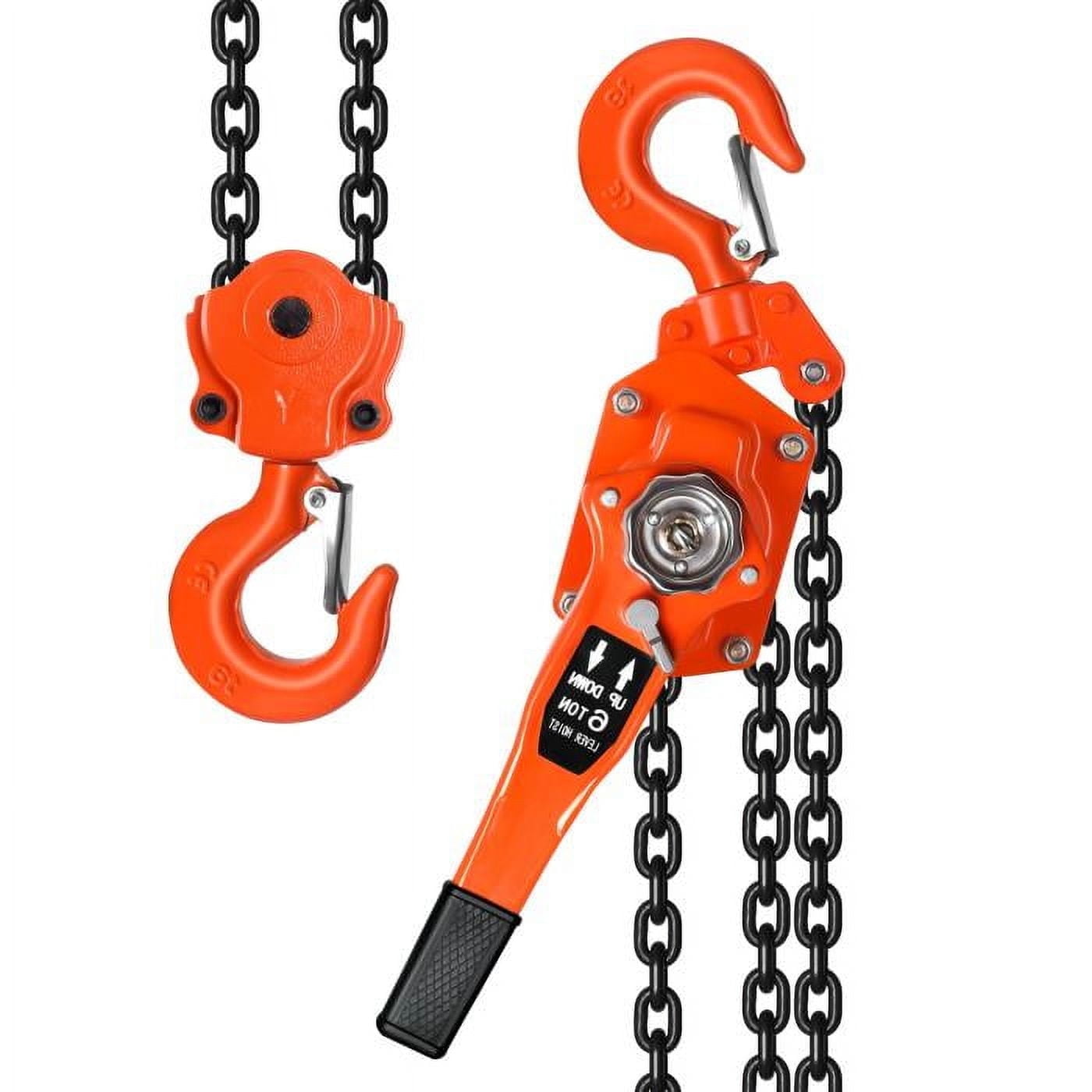 Chain Come Along Chain Lever Chain Hoist with 2 Heavy Duty Hooks ...