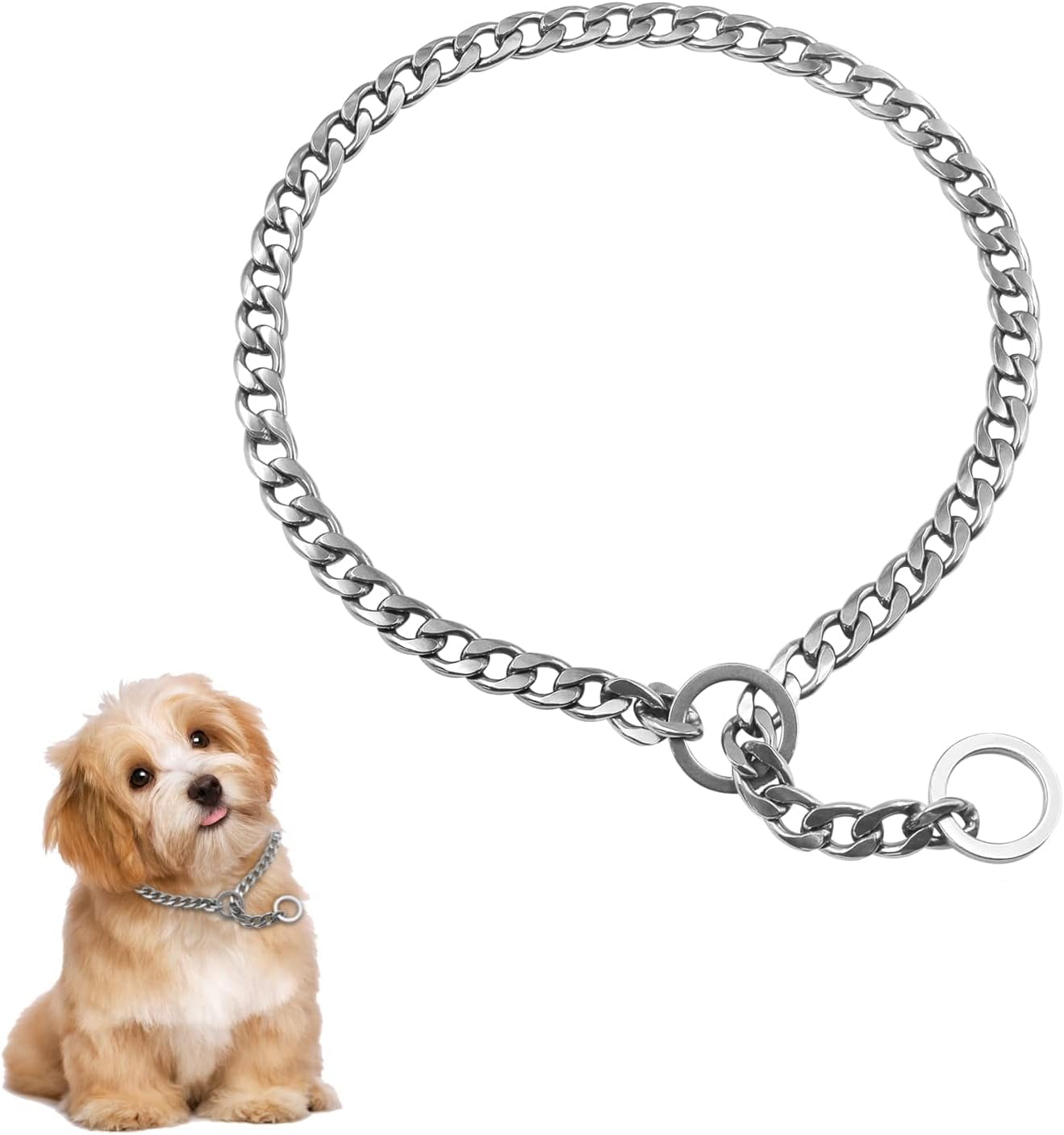 Chain Dog Training Choke Collar, Adjustable Stainless Steel Chain Slip ...
