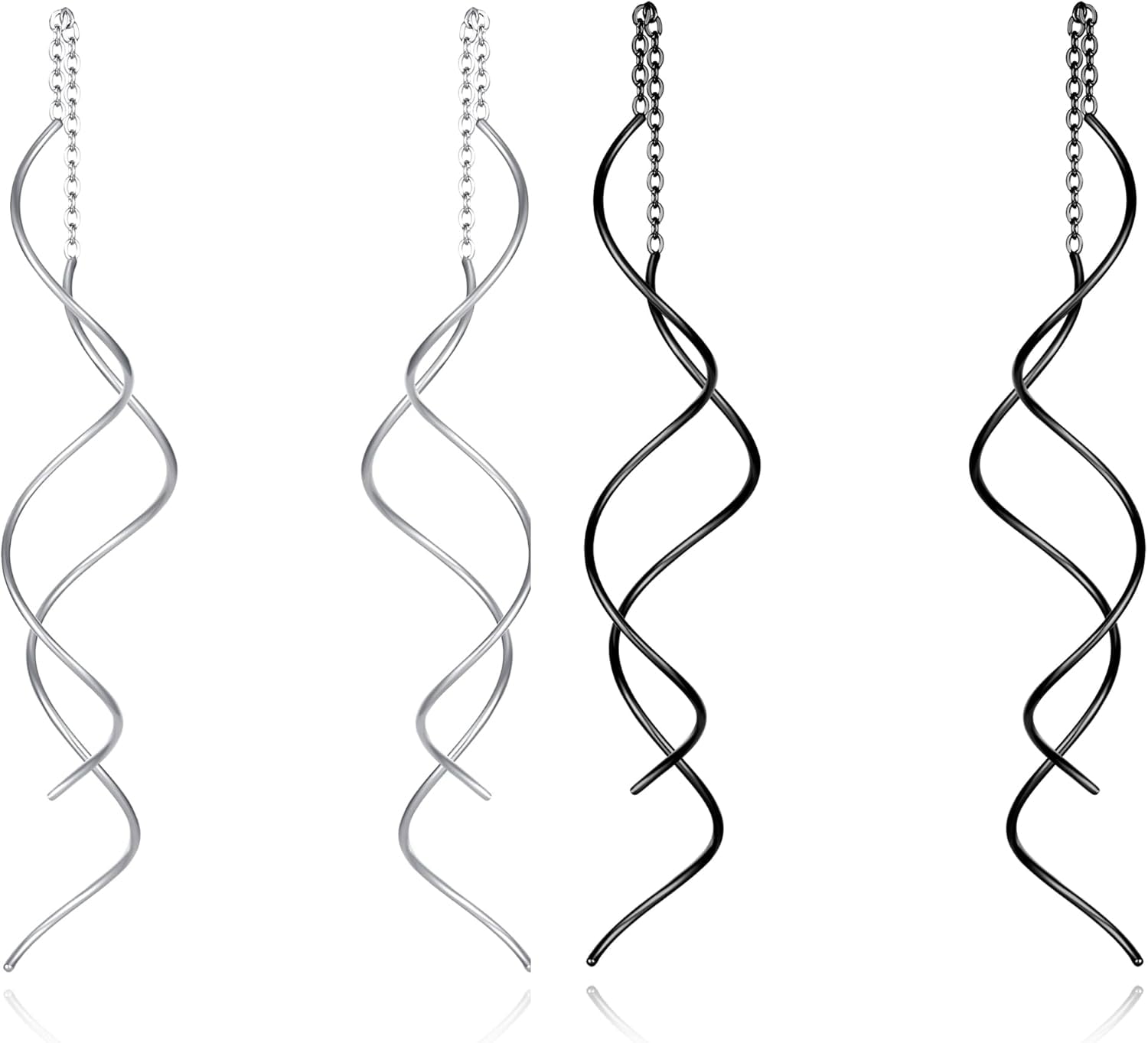 Chain Earrings For Women Dangling Spiral Threader Earring Drop，Suitable ...