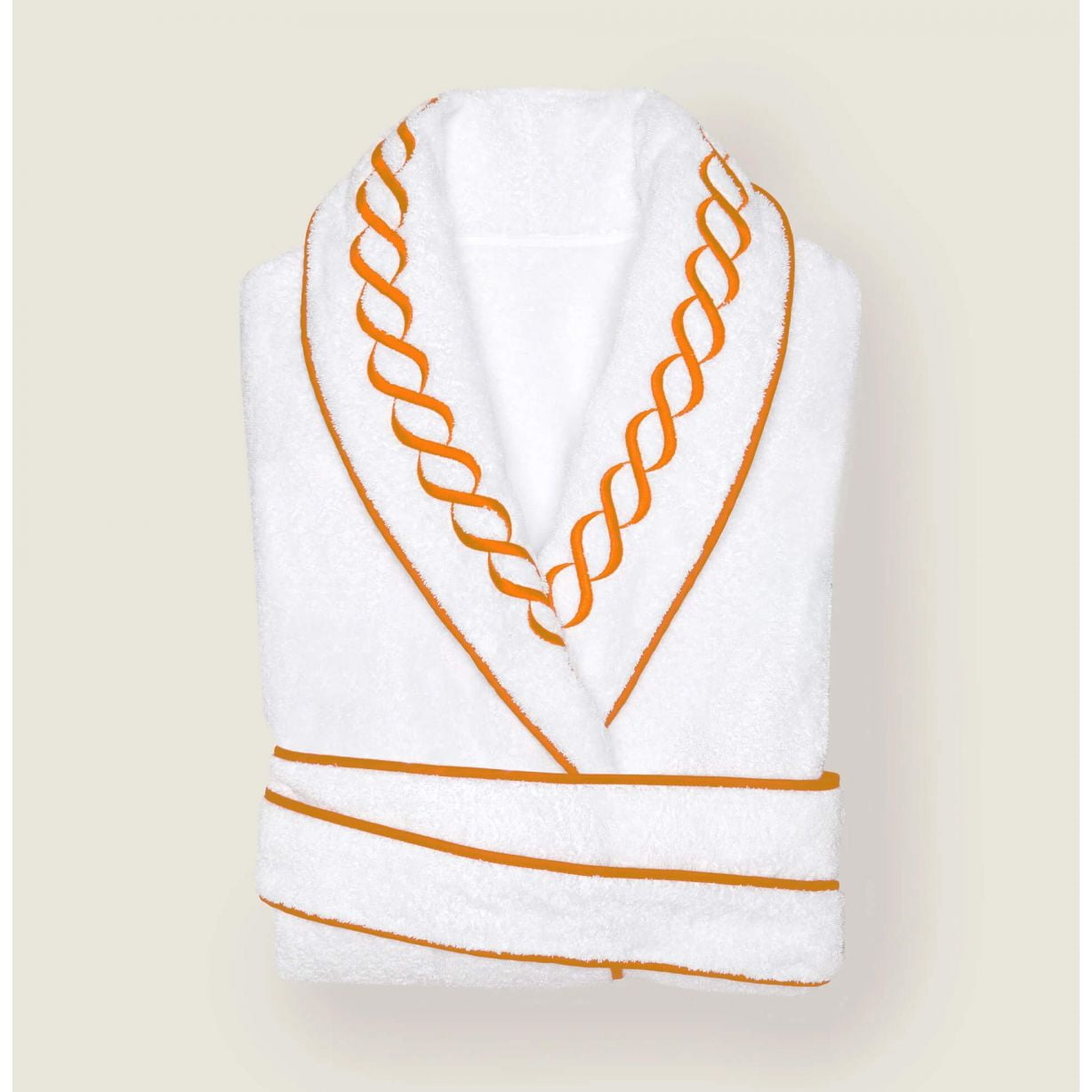 Chain Embroidered Cotton Bath Robe in Extra Small size (XS), Gold ...