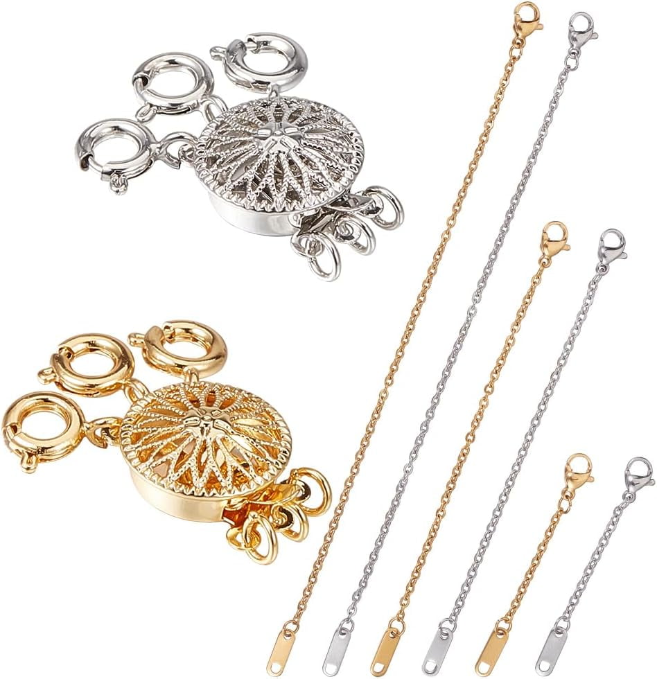 Chain Extender Necklace Layering Clasps Gold and Sliver Necklace Clasp Necklace Separator ...