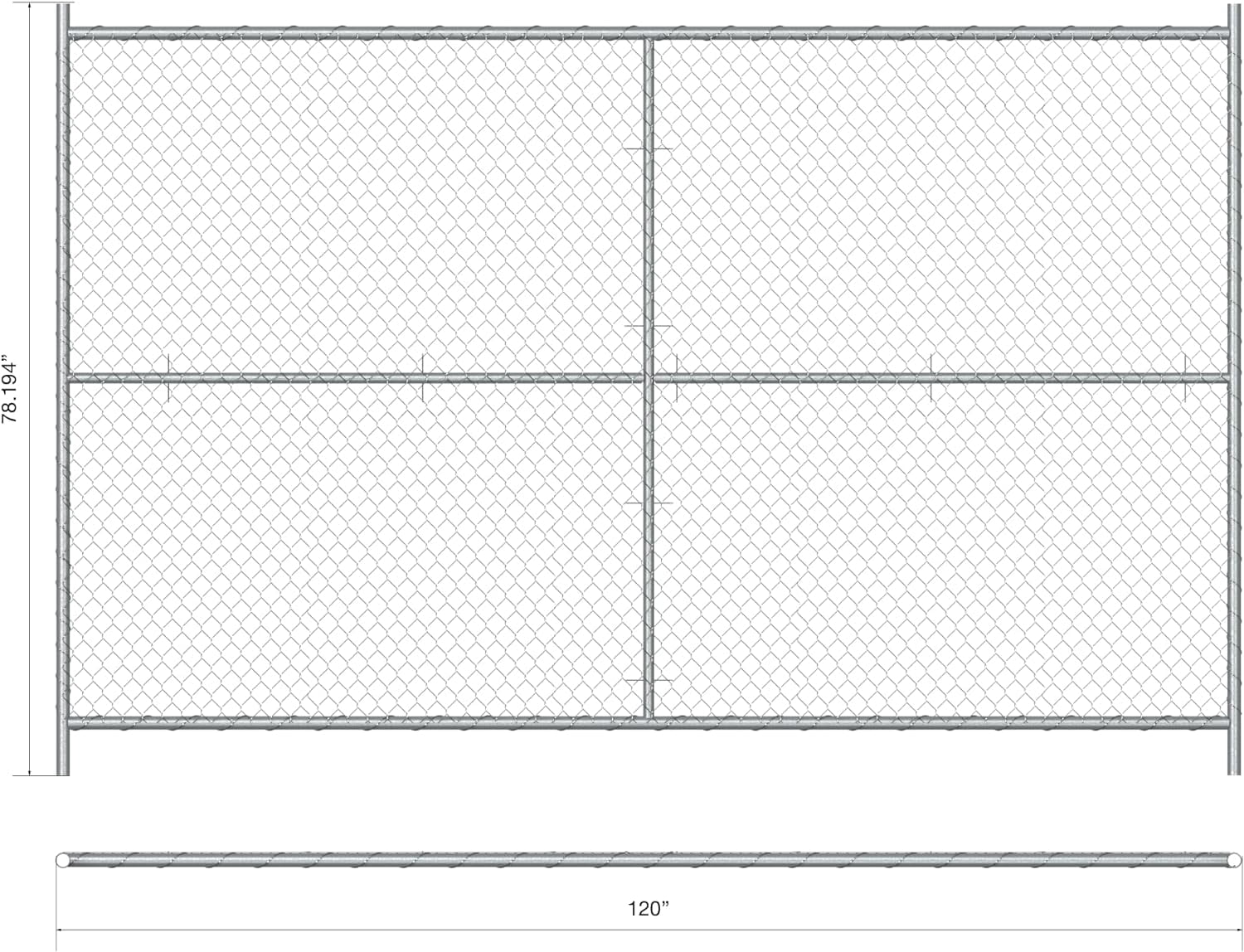 Chain Fence Panel - Heavy-Duty Galvanized Steel Barrier - Superior ...