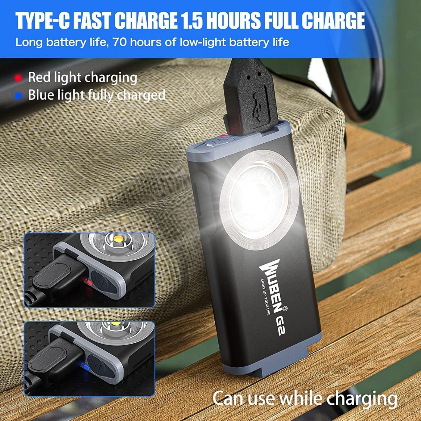 Chain Flashlight Small Outdoor Flashlight Pocket Torch with High Lumens ...