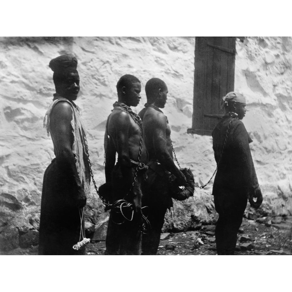 Chain Gang Of Convicts In Monrovia Liberia. Ca. 1895. History (24 x 18 ...