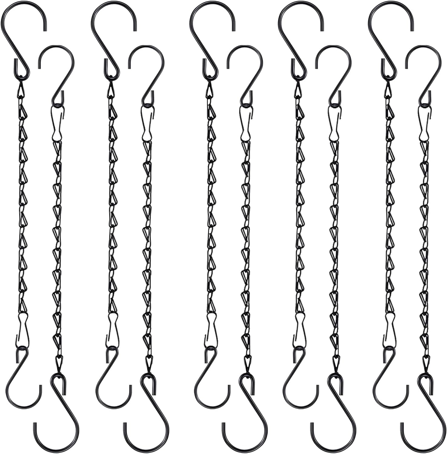 Chain for Hanging Plants, 10 Inch Black Plant Chains for Hanging ...