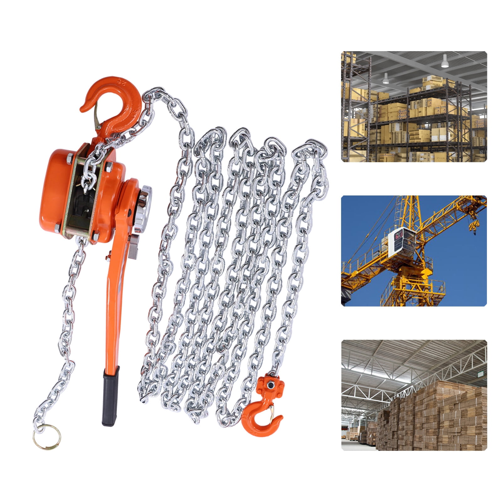 Chain Hoist 1650LBS 10 FT Lift Lever Block Chain Hoist 3/4 Ton Chain ...