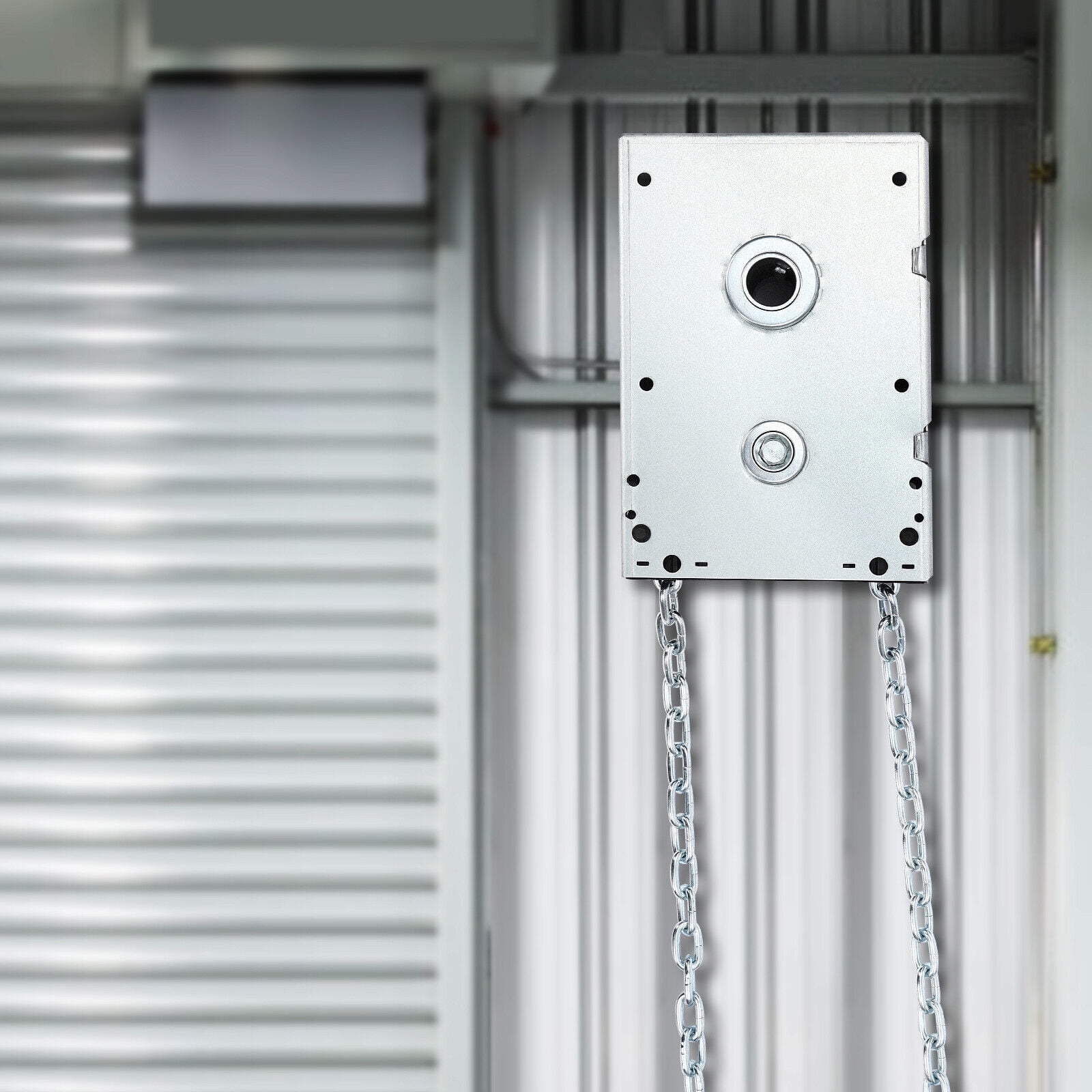 Chain Hoist for Roll Up Doors Silver Iron Wall Mounted Garage Door ...